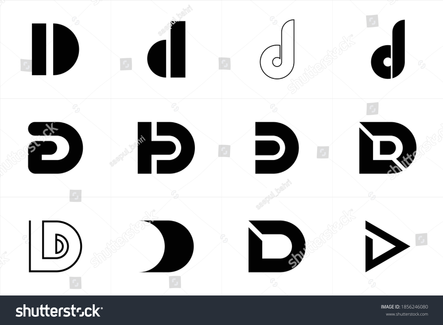 Monogram Letter D Logo Templates Stock Vector (Royalty Free) 1856246080