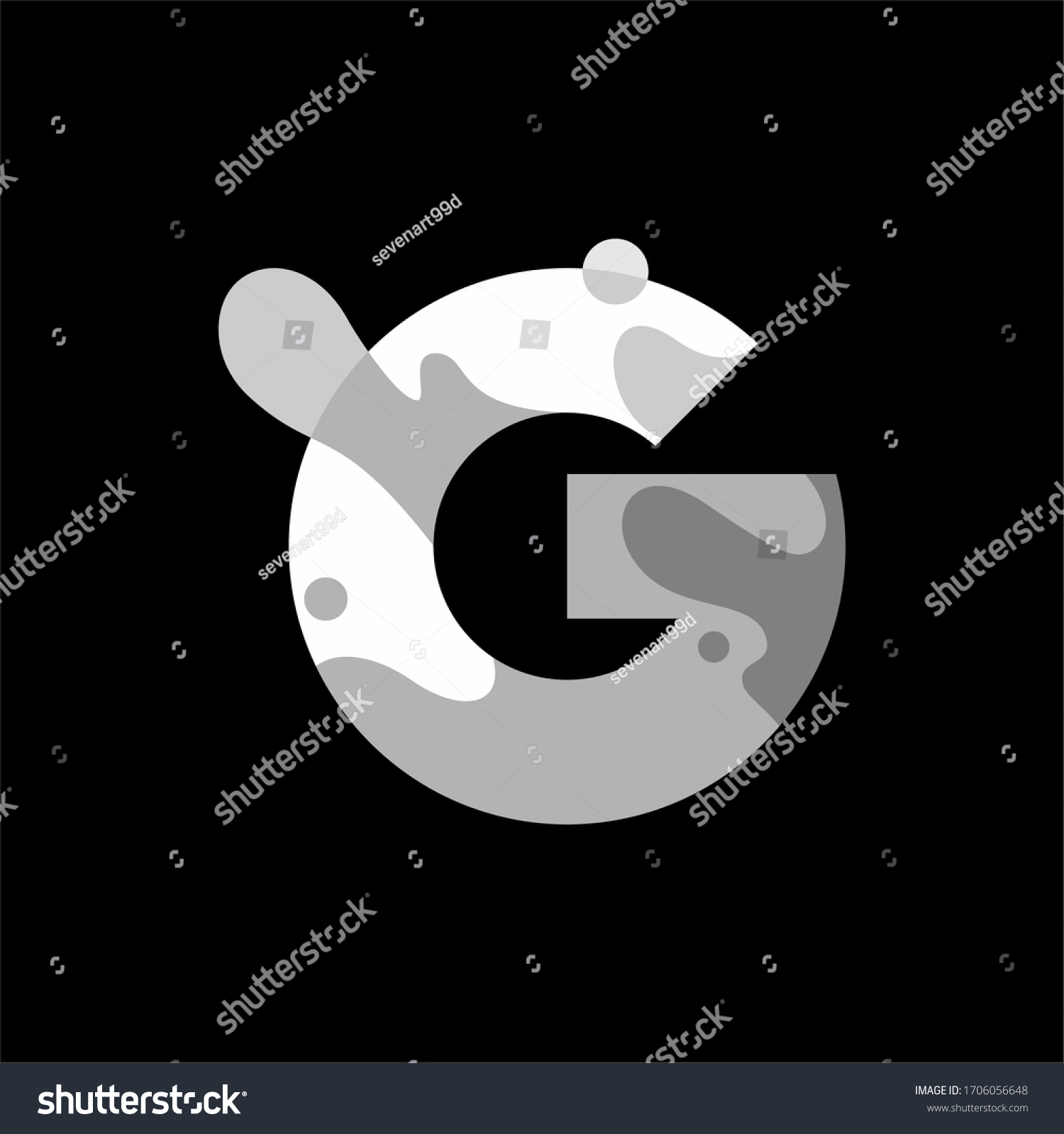 Monogram Letter G Wave Icon Logo Stock Vector (Royalty Free) 1706056648 ...