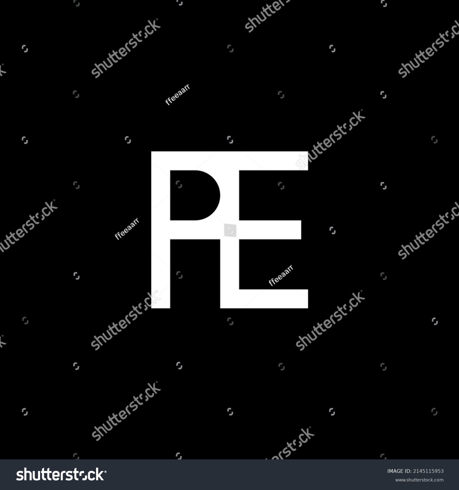 Monogram Letter P E Black Logo Stock Vector (Royalty Free) 2145115953 ...