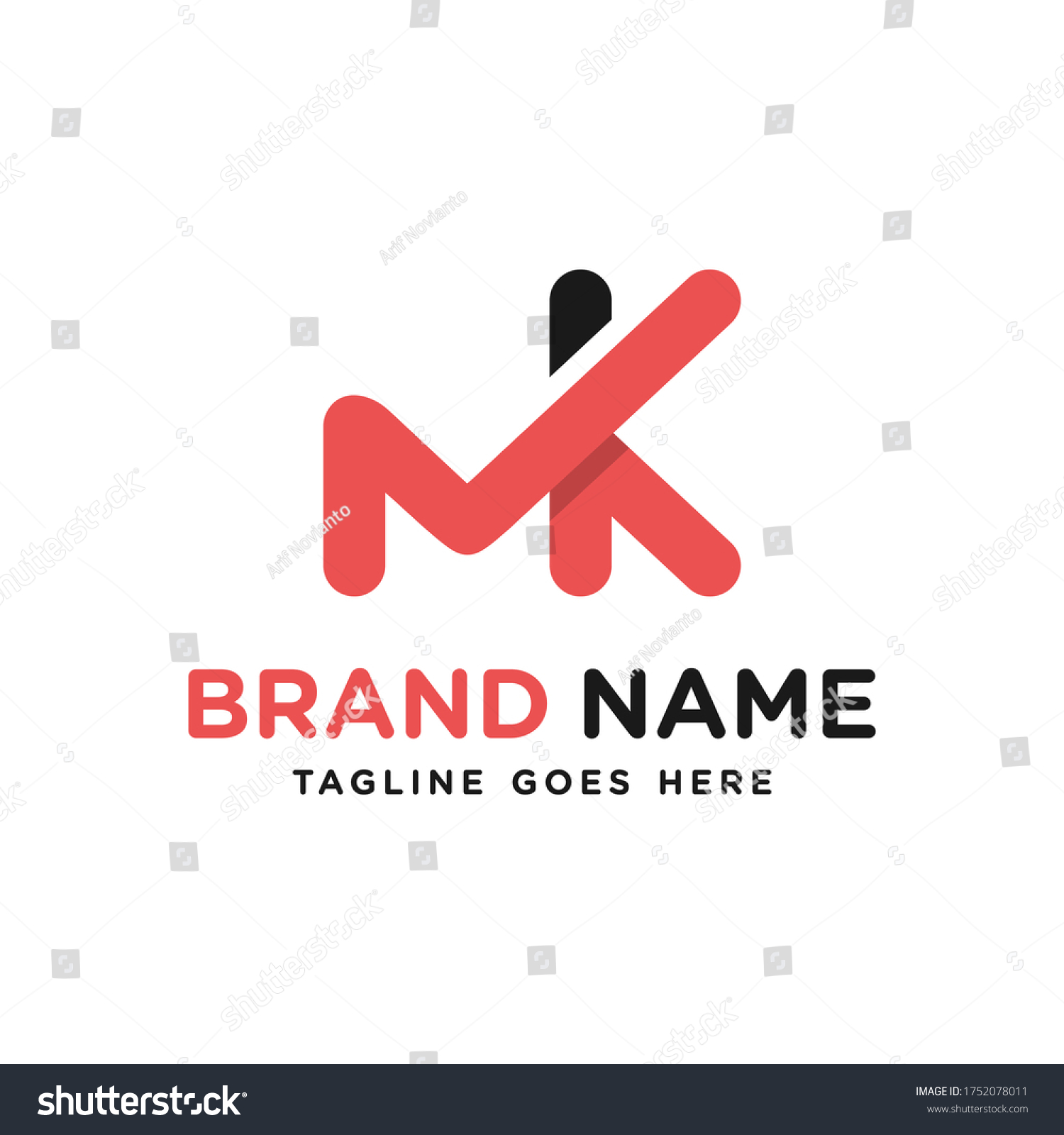Monogram Logo Design Letter Mk Stock Vector (Royalty Free) 1752078011 ...
