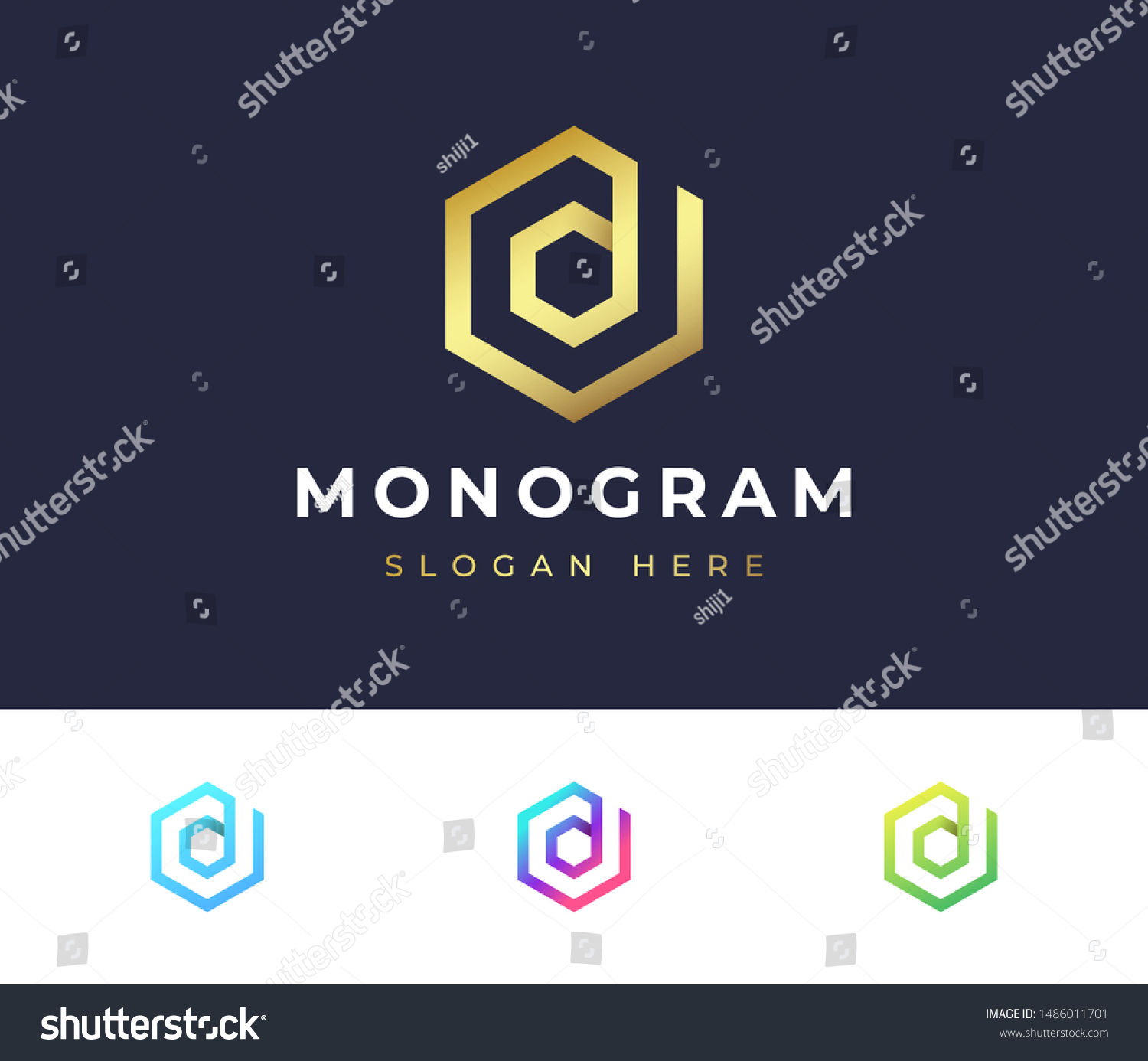 Monogram Logo Design Minimalsimple Style Stock Vector (Royalty Free ...