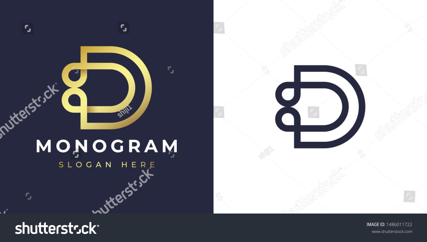 Monogram Logo Design Minimalsimple Style Stock Vector (Royalty Free ...