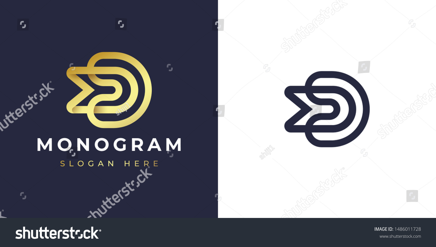 Monogram Logo Design Minimalsimple Style Stock Vector (Royalty Free ...