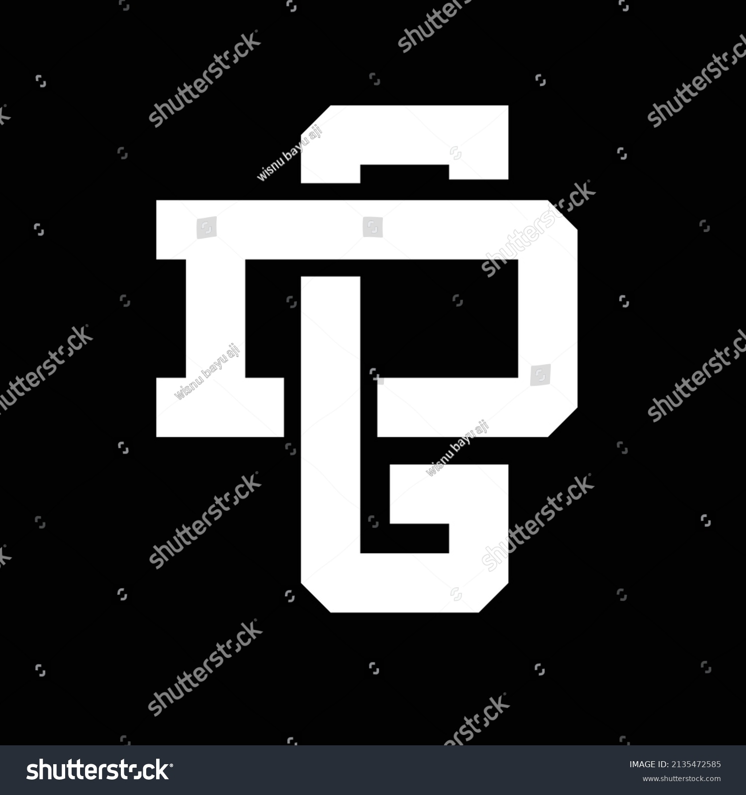Monogram Logo Letter Dg Vector Design Stock Vector (Royalty Free ...