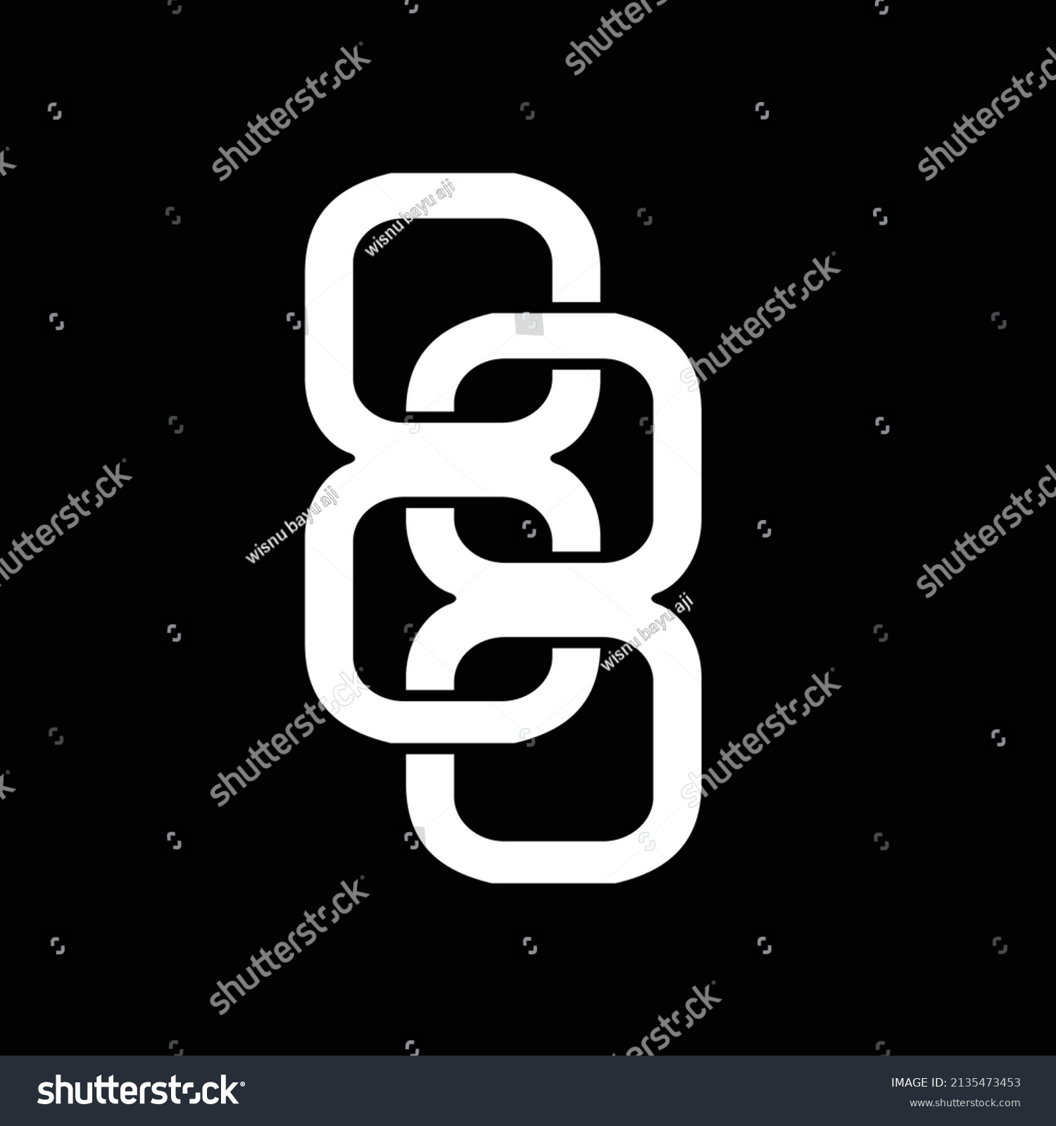 Monogram Logo Number 88 Black White Stock Vector (Royalty Free ...