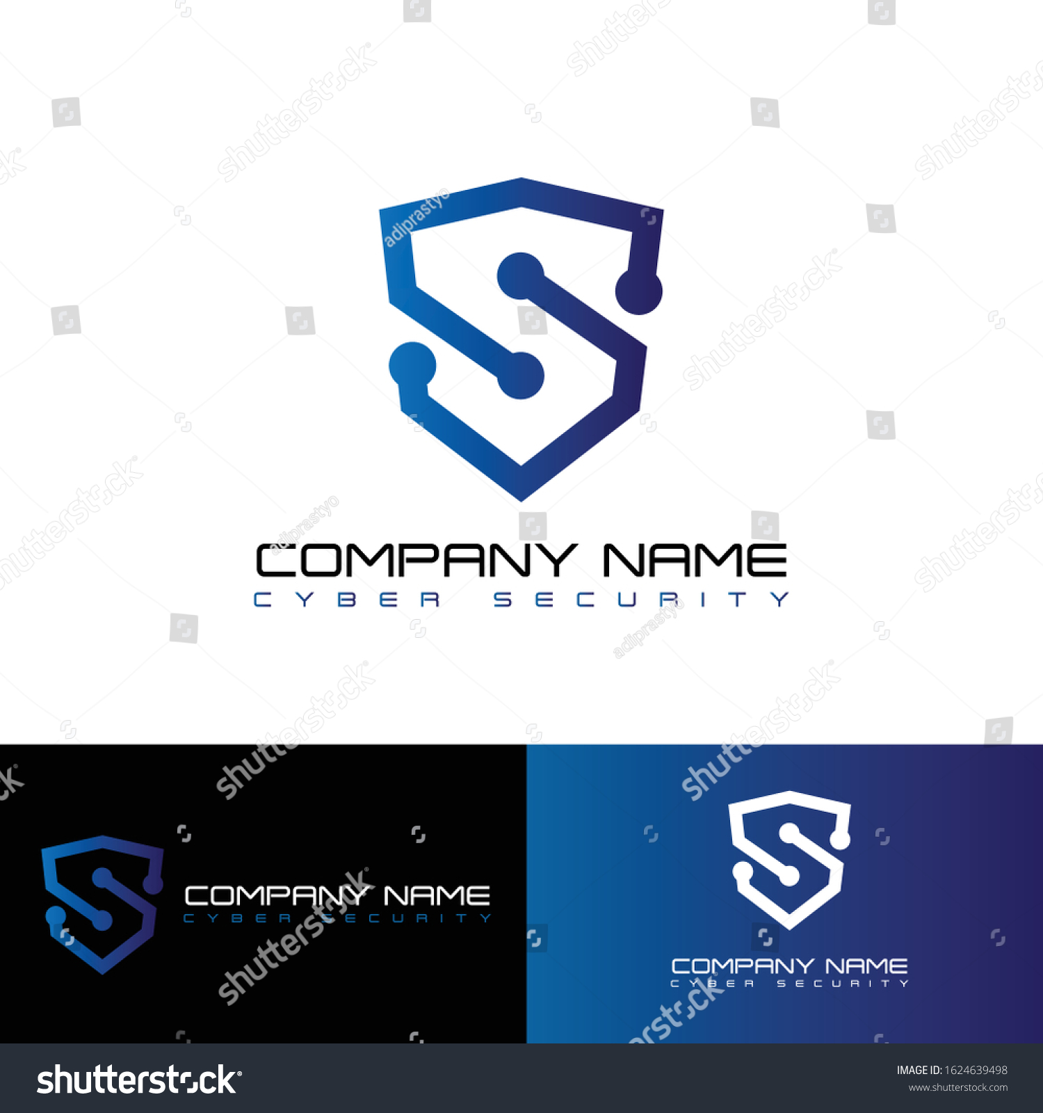 Monogram S Cyber Security Logo Design Stock Vector (Royalty Free ...
