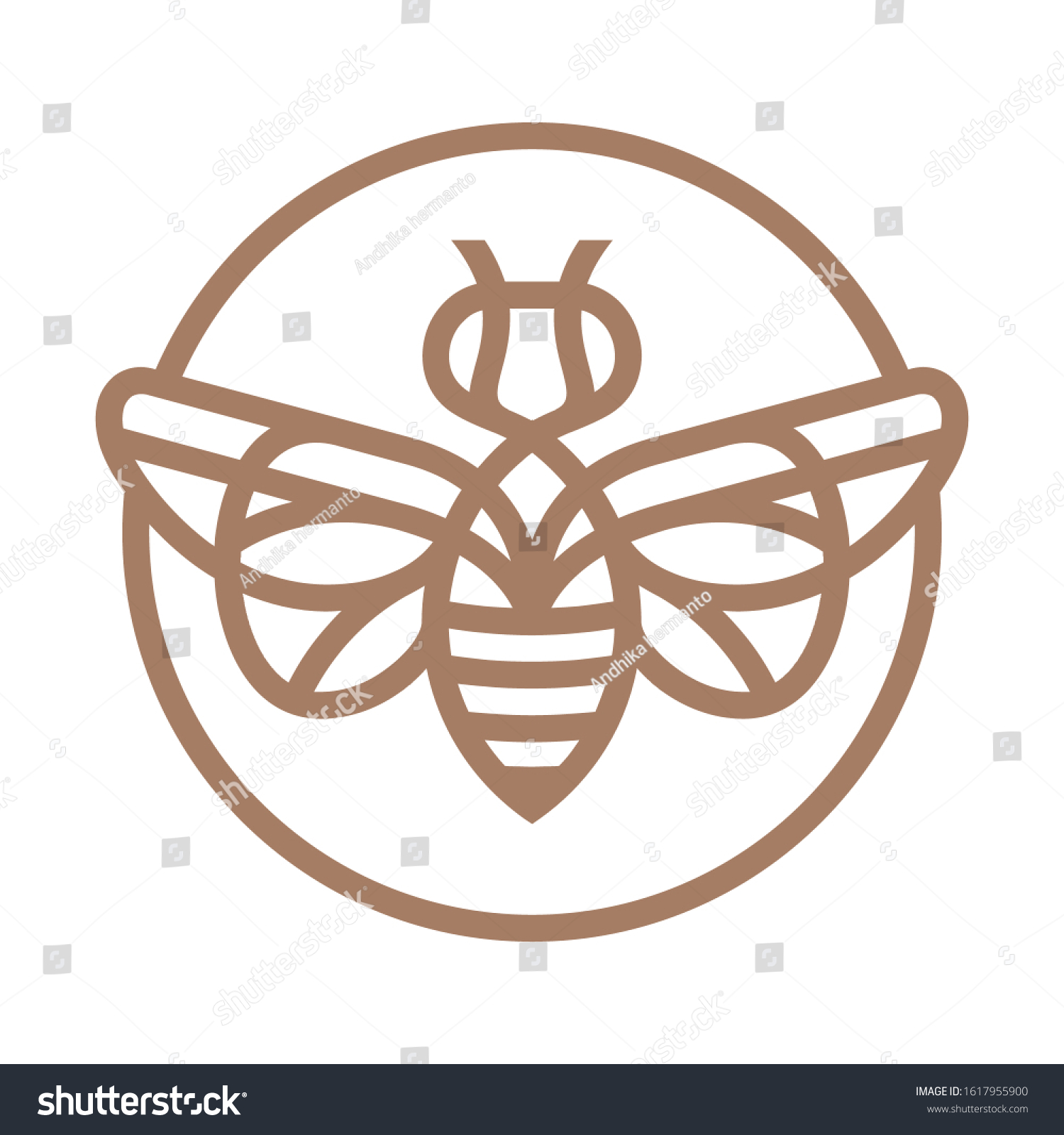 Monoline Bee Icon Illustrations Vector Stock Vector (Royalty Free ...