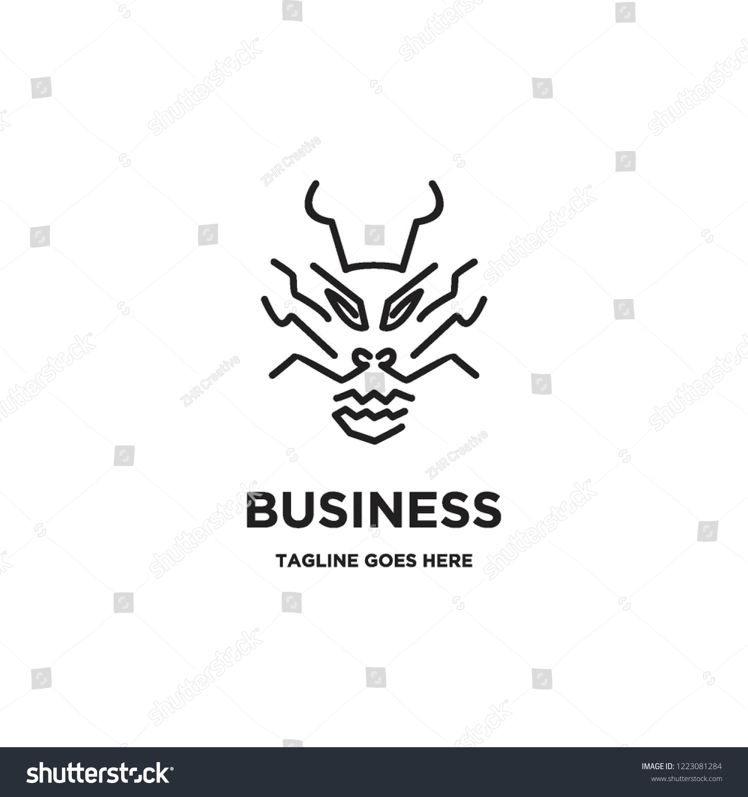 Monoline Dragon Face Logo Icon Vector Stock Vector (Royalty Free ...