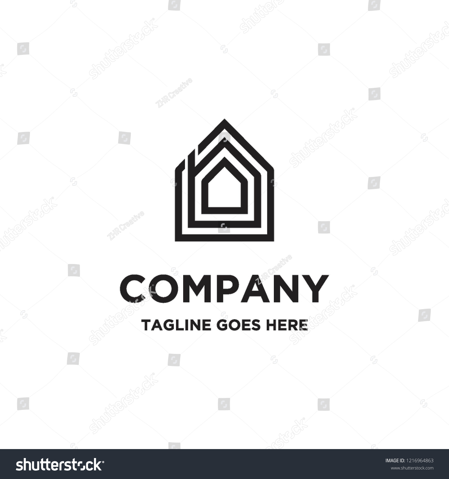Monoline House Logo Icon Vector Stock Vector (Royalty Free) 1216964863