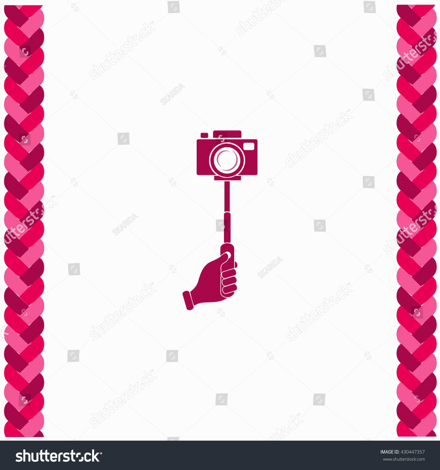 Monopod Icon Flat Design Isolated Illustration Stock Vector (Royalty ...