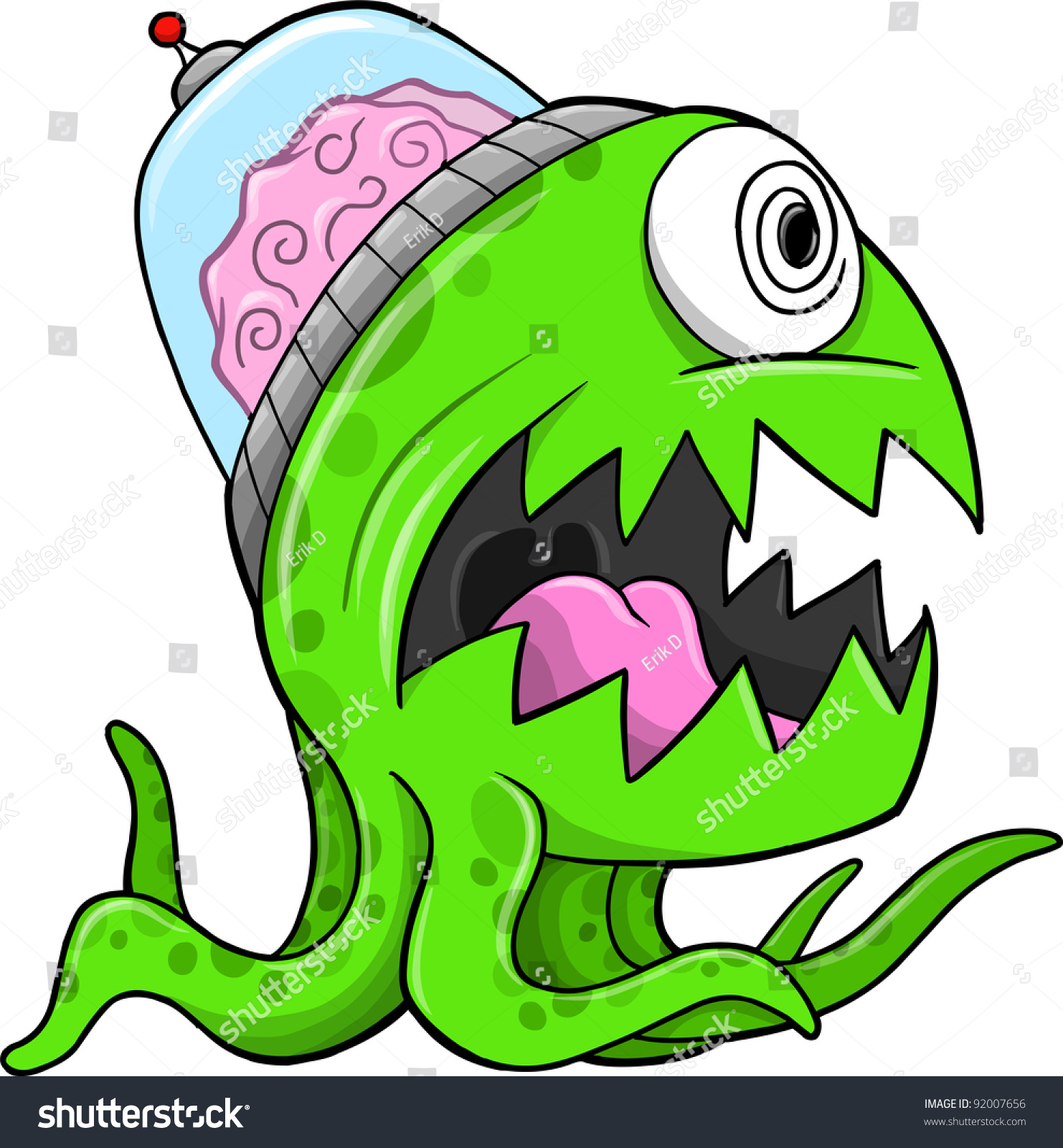 Monster Alien Vector Illustration Art: vector de stock (libre de ...
