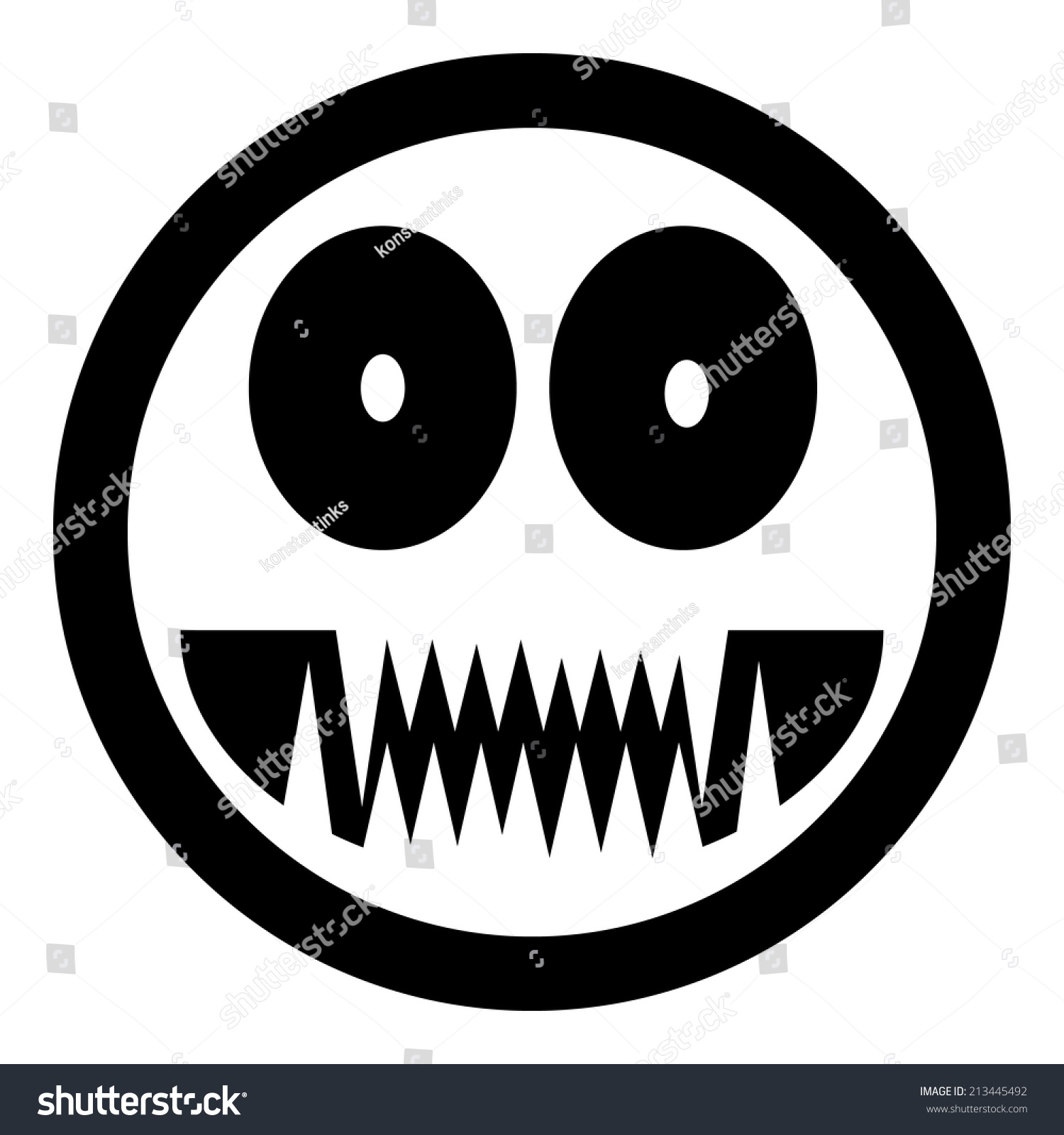 Monster Button On White Background Vector Stock Vector (Royalty Free ...