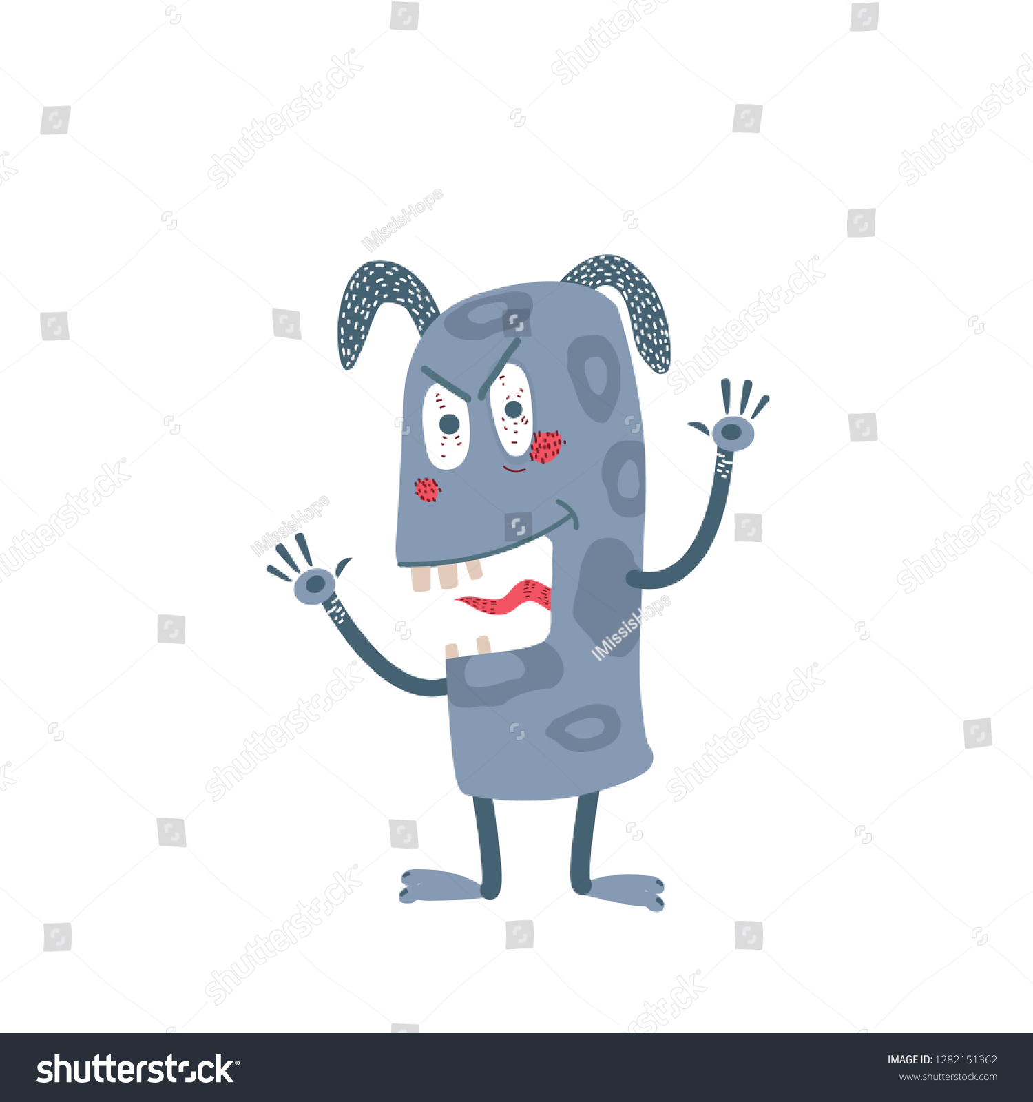 Monster Cartoon Vectors Stock Vector (Royalty Free) 1282151362 ...