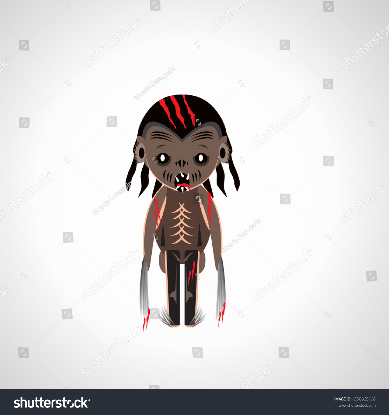 Monster Demon Long Claw Vector Stock Vector (Royalty Free) 1350665198