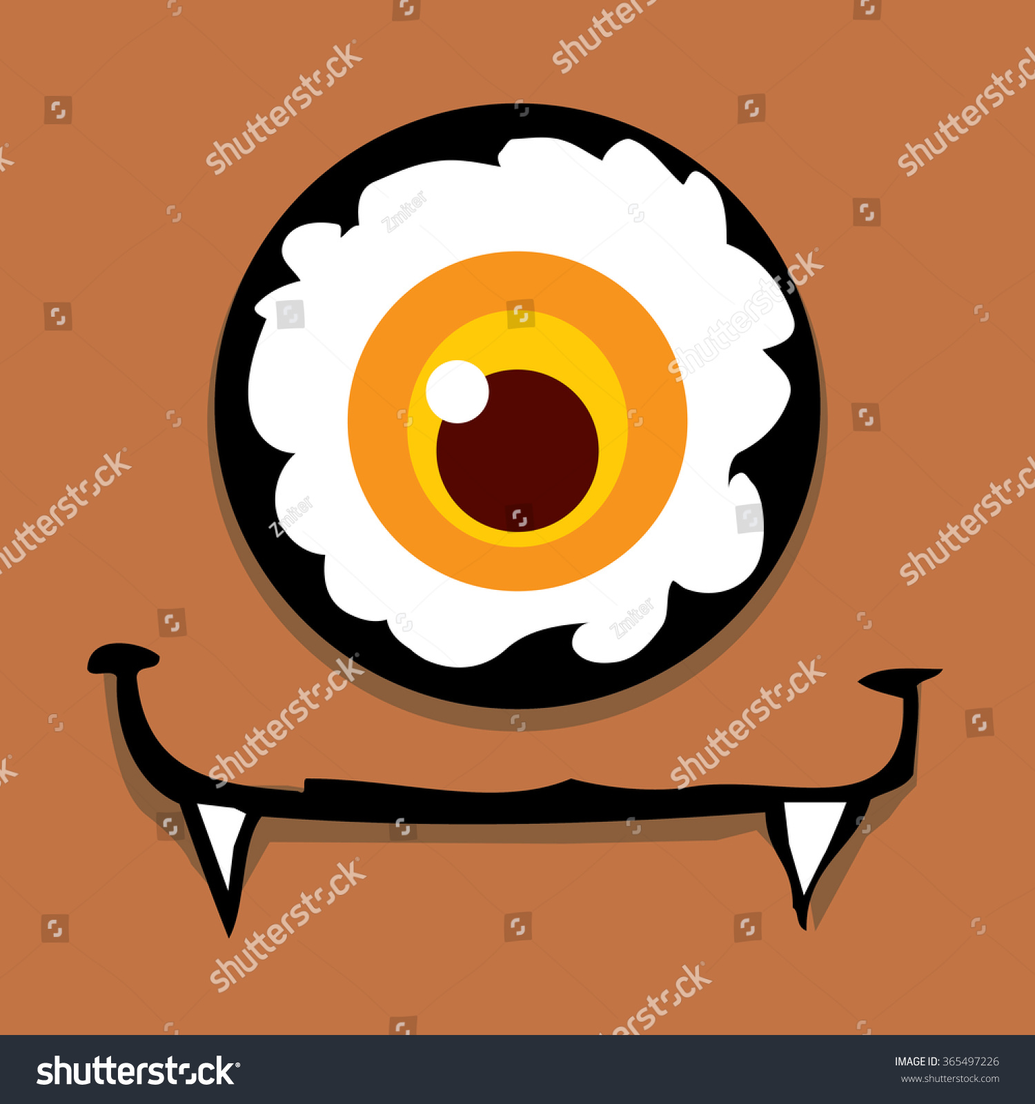 Monster Face Vector Brown Stock Vector (Royalty Free) 365497226