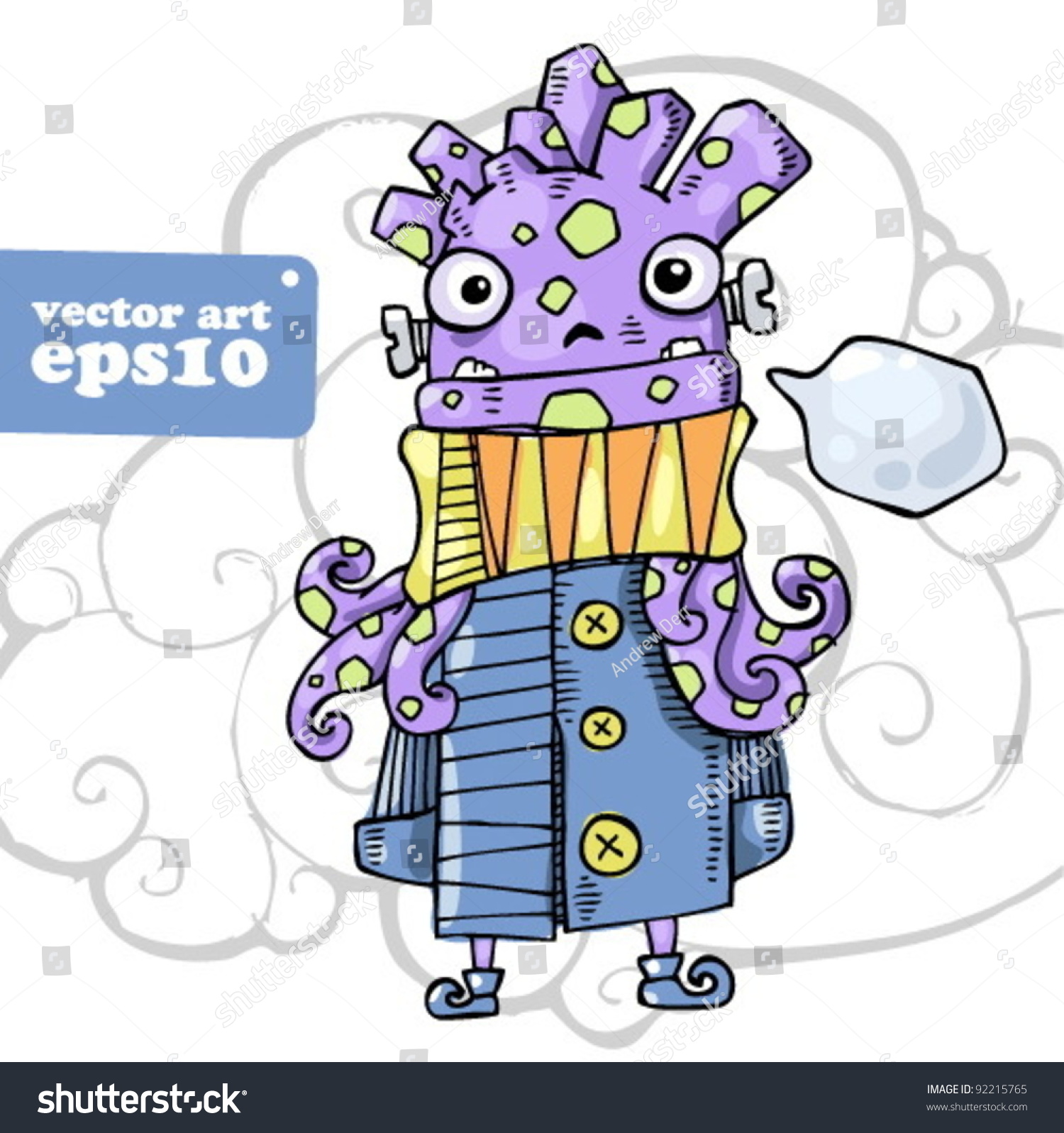 Monster His Coat Stock Vector (Royalty Free) 92215765 | Shutterstock