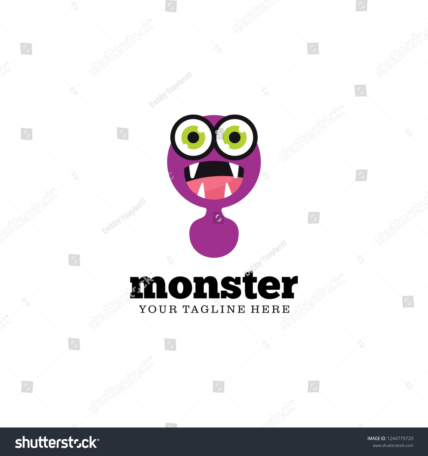 Monster Logo Design: vector de stock (libre de regalías) 1244779720 ...