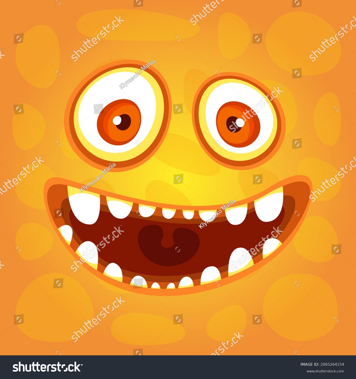Monster Stylized Face On Yellow Background Stock Vector (Royalty Free ...