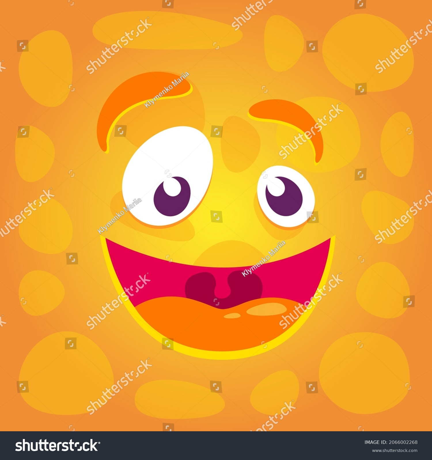 Monster Stylized Face On Yellow Background Stock Vector (Royalty Free ...