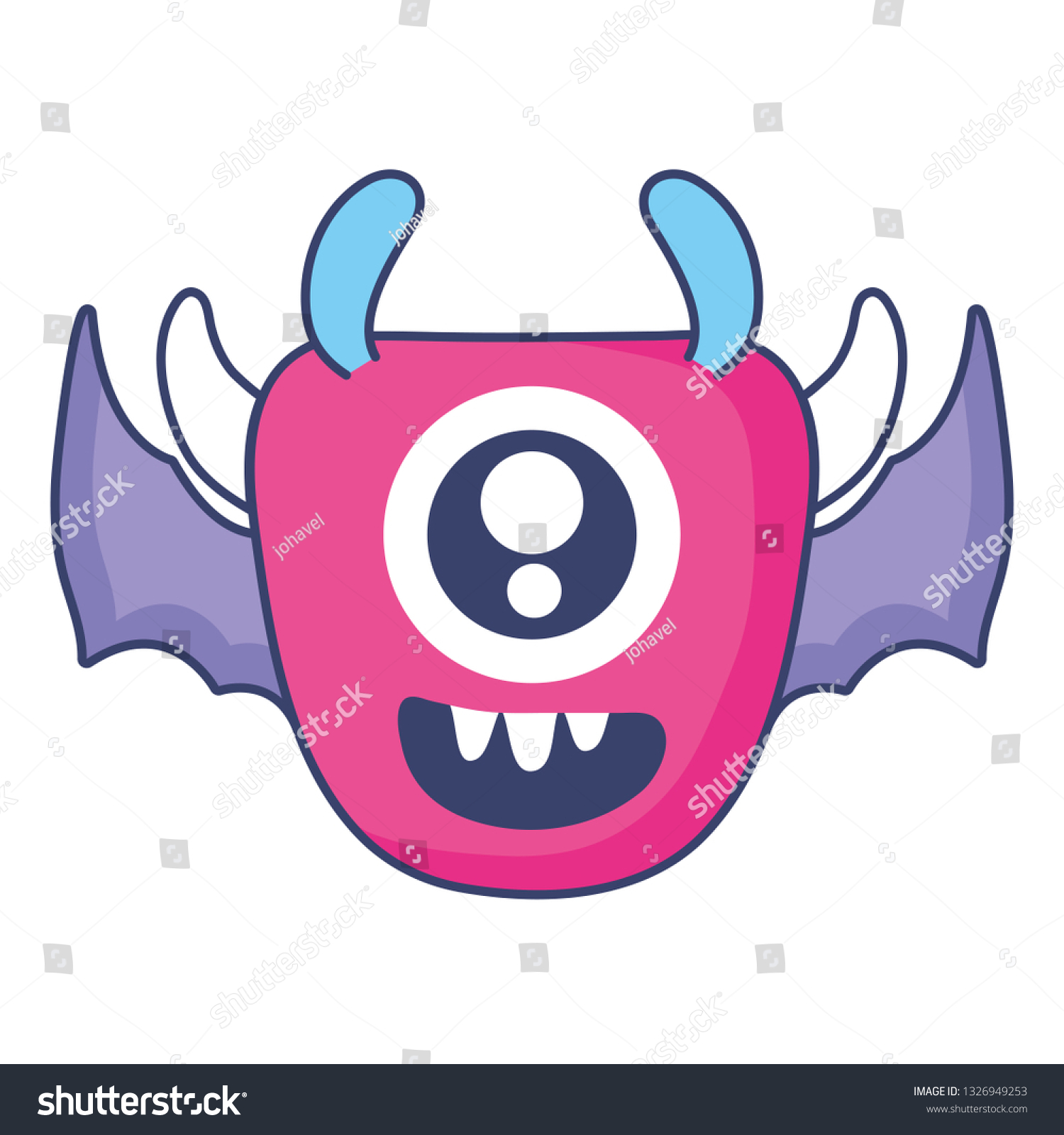 Monster One Eye Comic Character Stock Vector (Royalty Free) 1326949253