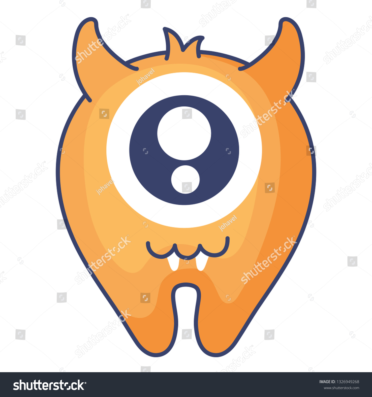 Monster One Eye Comic Character Stock Vector (Royalty Free) 1326949268