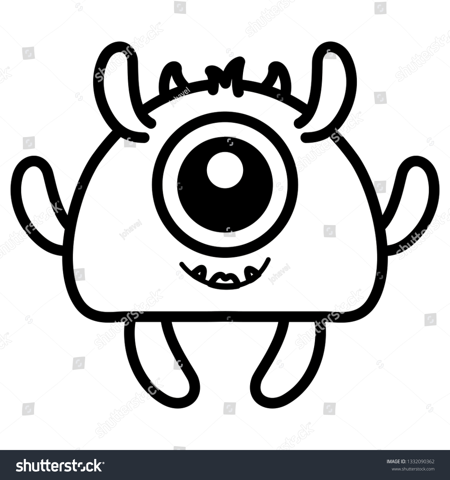 Monster One Eye Comic Character Stock Vector (Royalty Free) 1332090362 ...