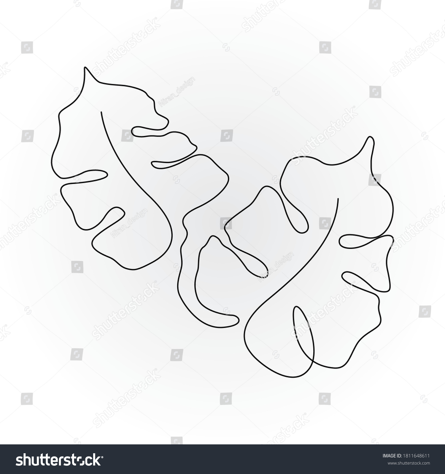 Monstera Leaf Line Art Vector Modern: เวกเตอร์สต็อก (ปลอดค่าลิขสิทธิ์ ...