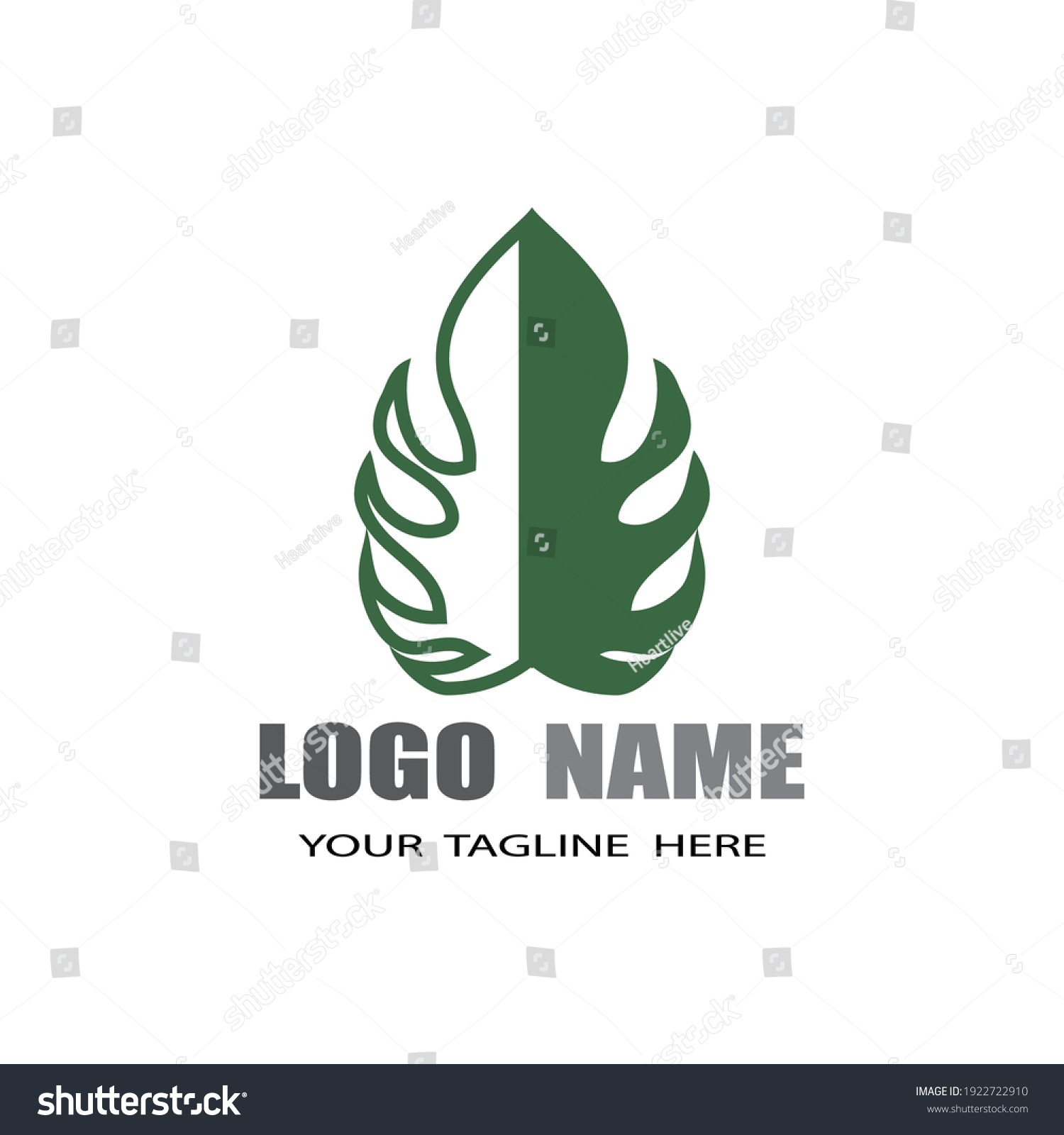 Monstera Leaf Logo Vector Design Stock Vector (Royalty Free) 1922722910 ...
