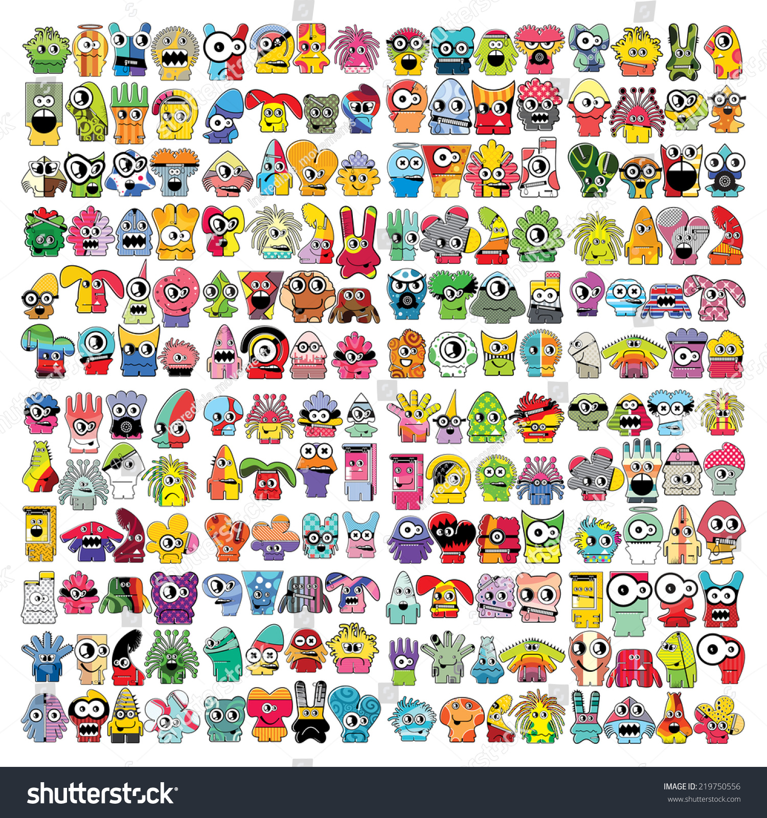 Monsters Vector Set Stock Vector (Royalty Free) 219750556 | Shutterstock