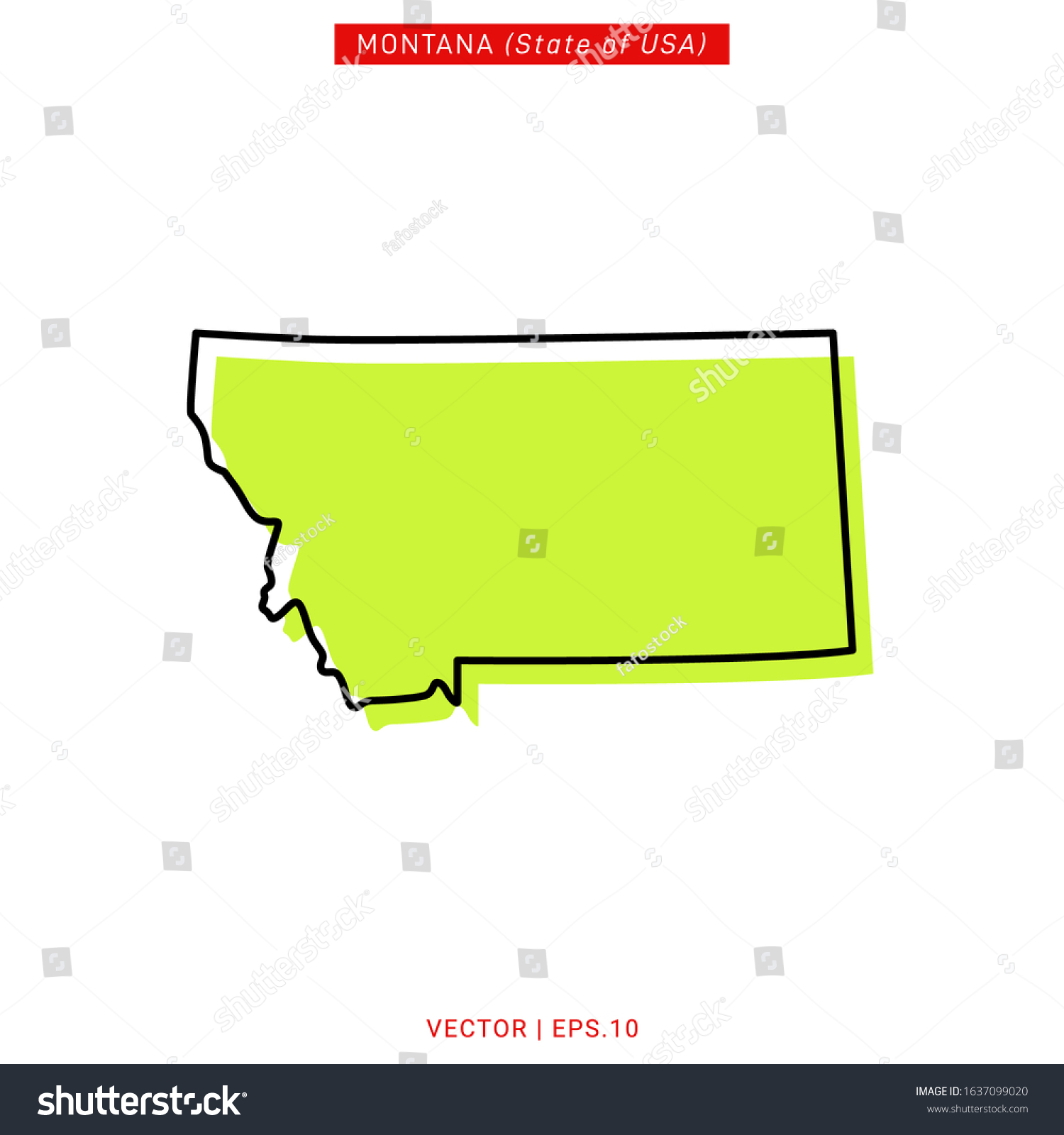 Montana Green Map Vector Design Template: เวกเตอร์สต็อก (ปลอดค่า ...