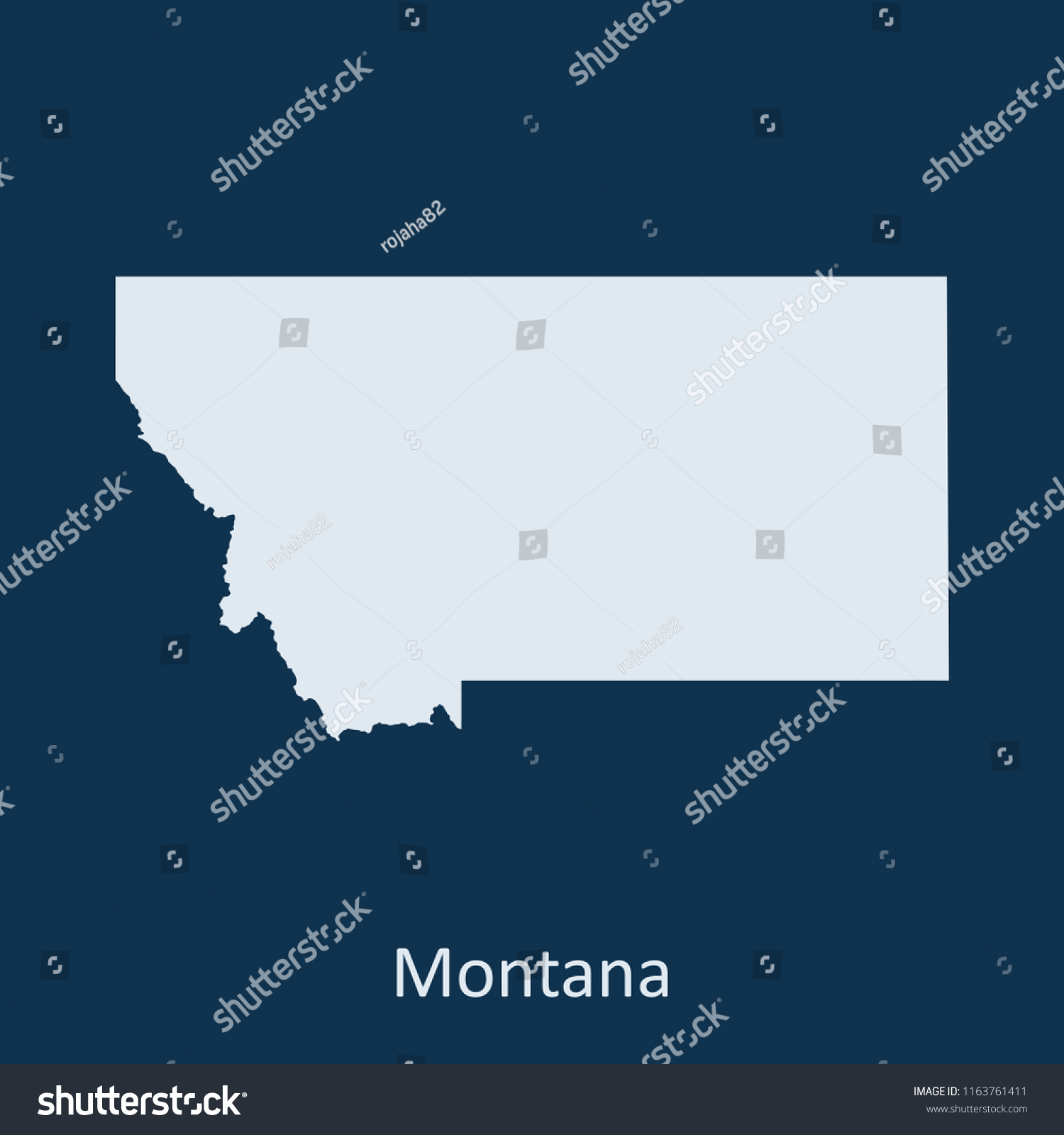 Montana Map Vector Stock Vector (Royalty Free) 1163761411