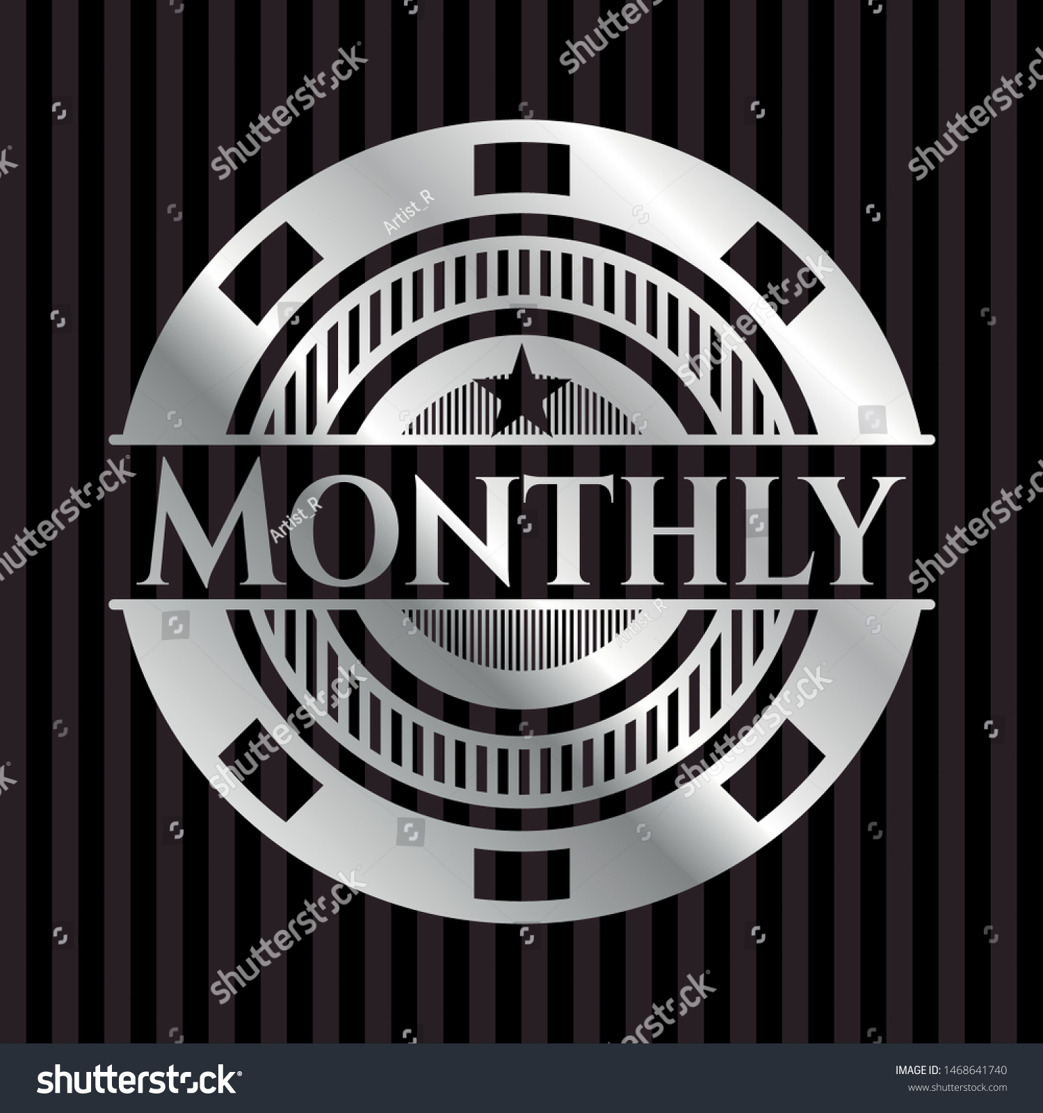 Monthly Silvery Emblem Vector Illustration Mosaic Stock Vector Royalty