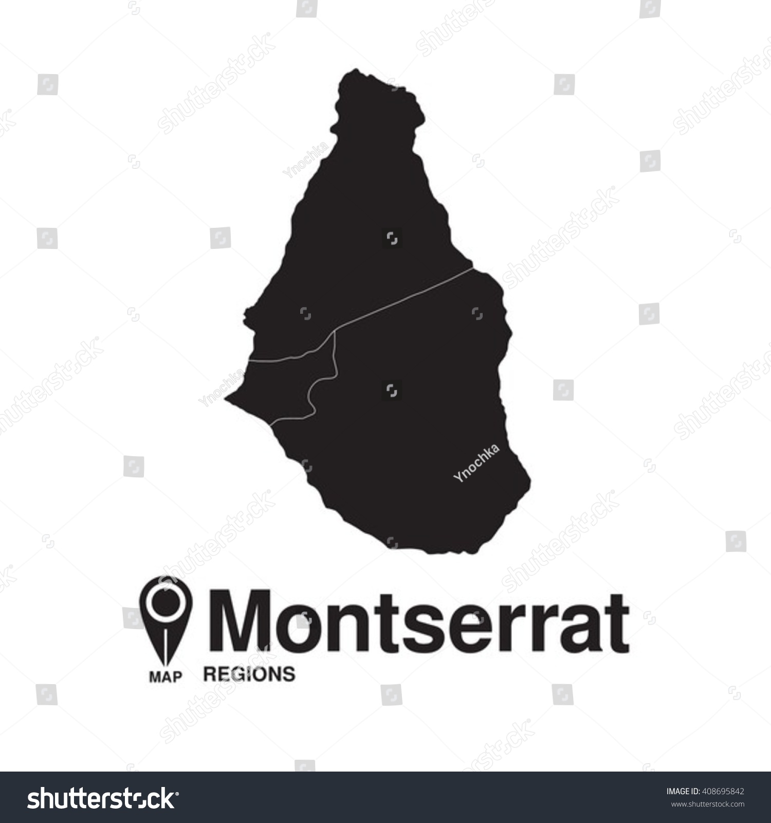 Montserrat Map Regions Stock Vector (Royalty Free) 408695842 | Shutterstock