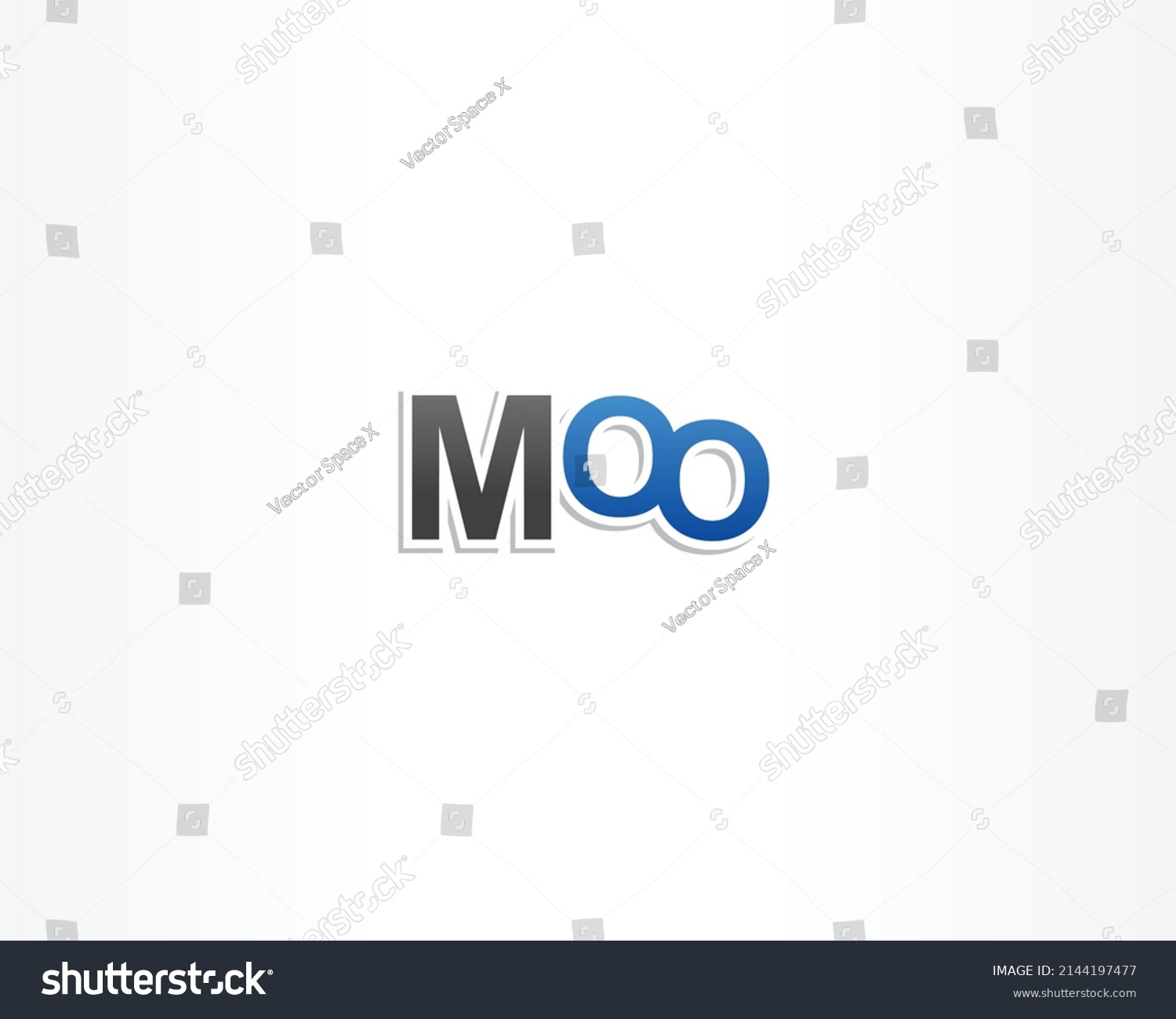 Moo Initial Logo Design Icon Concept Stock Vector (Royalty Free ...