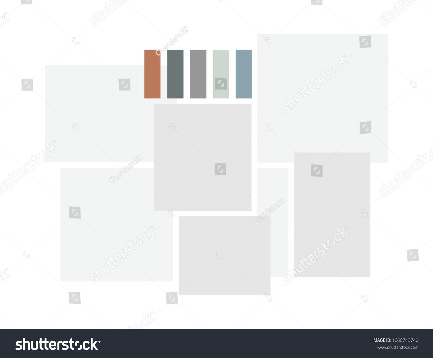 Vektor Stok Mood Board Blank Template 338 (Tanpa Royalti) 1660743742 ...