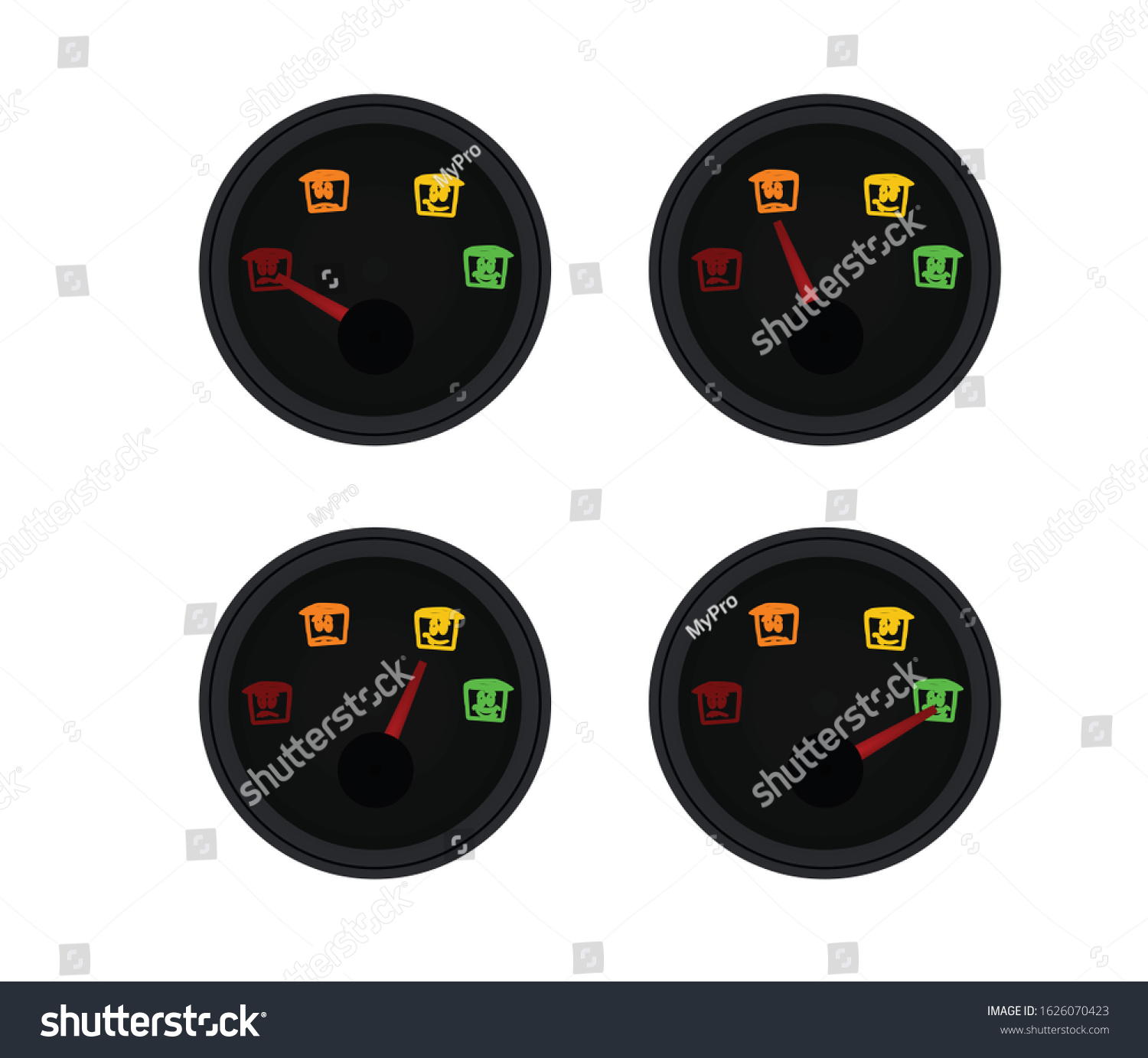 Mood Indicator Gauge Vector Illustration Stock Vector (Royalty Free ...