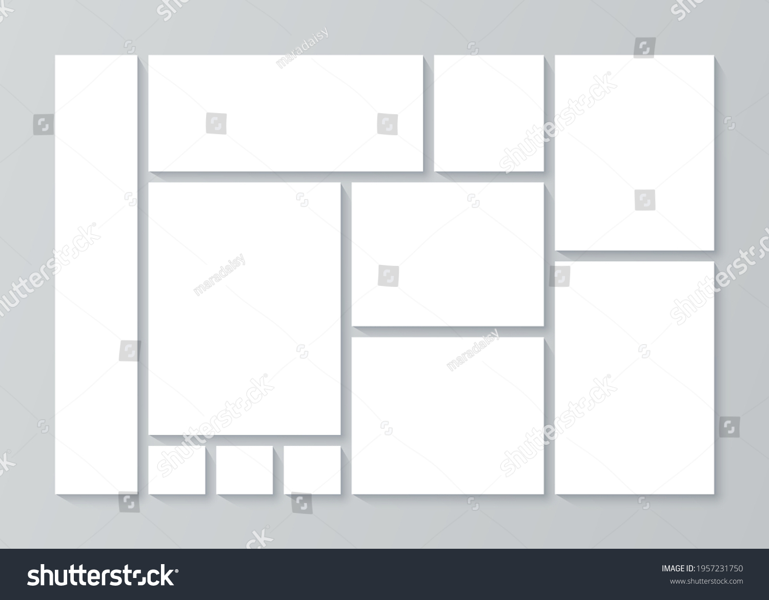 Moodboard Grid Photo Collage Template Vector Stock Vector Royalty Free