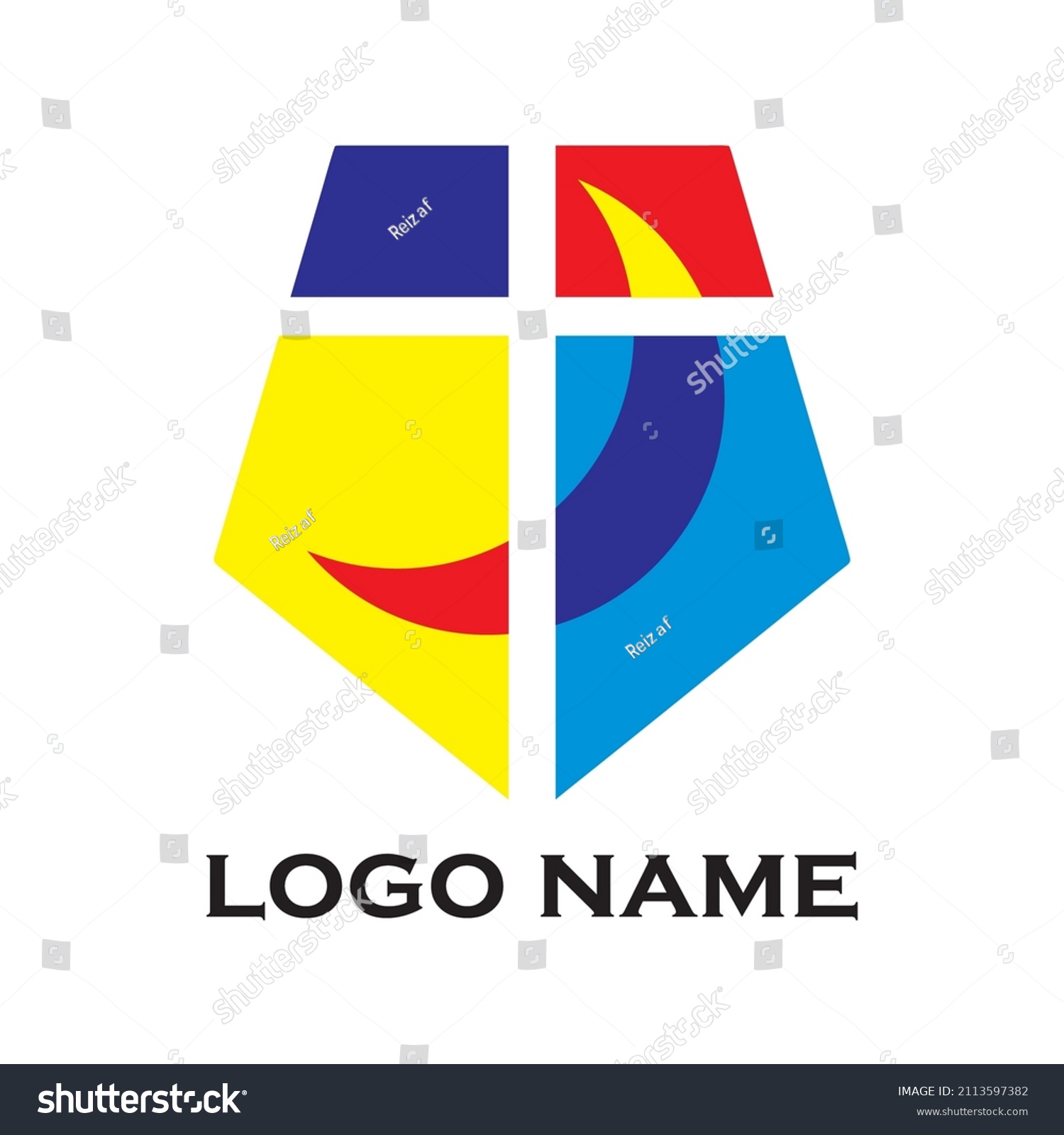 Moon Cross Logo Vector Grid Multiple Stock Vector (Royalty Free ...