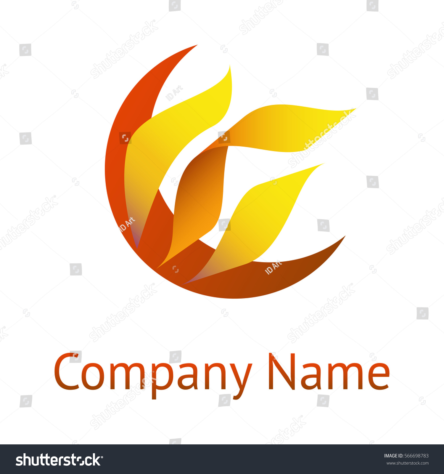 Moon Flame Logo Stock Vector (Royalty Free) 566698783