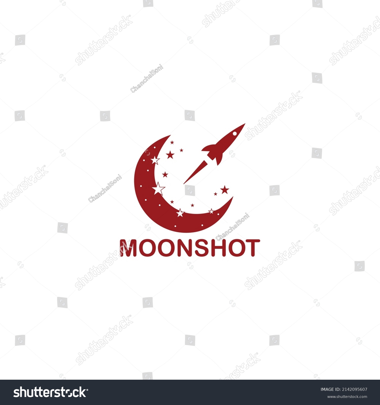 Moon Rocket Logo Design Vector Stock Vector (Royalty Free) 2142095607 ...