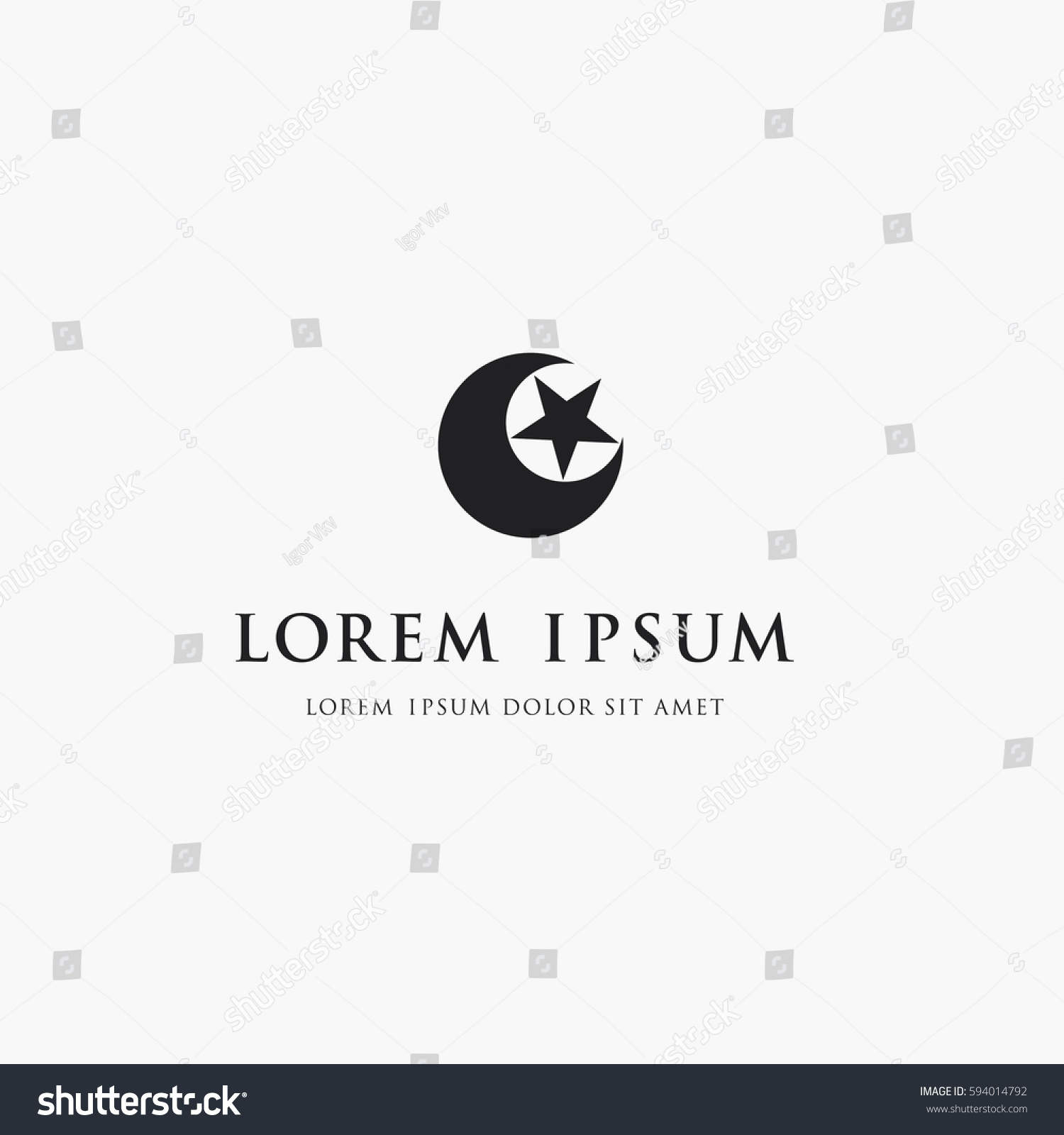 Moon Star Logo Islam Symbol: vector de stock (libre de regalías ...