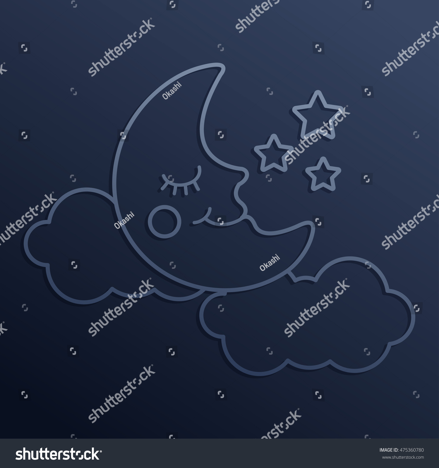 Moon Star Vector Illustration Stock Vector (Royalty Free) 475360780