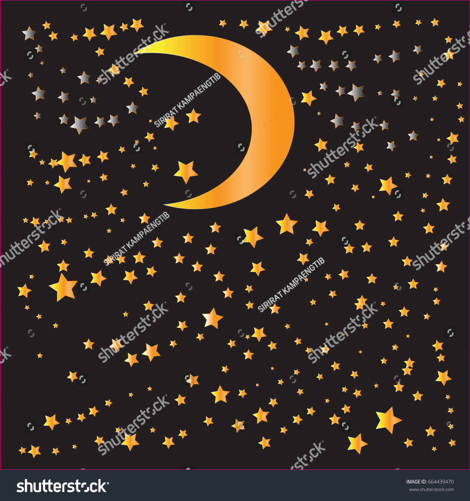 Moon Stars Vector Stock Vector (Royalty Free) 664439470