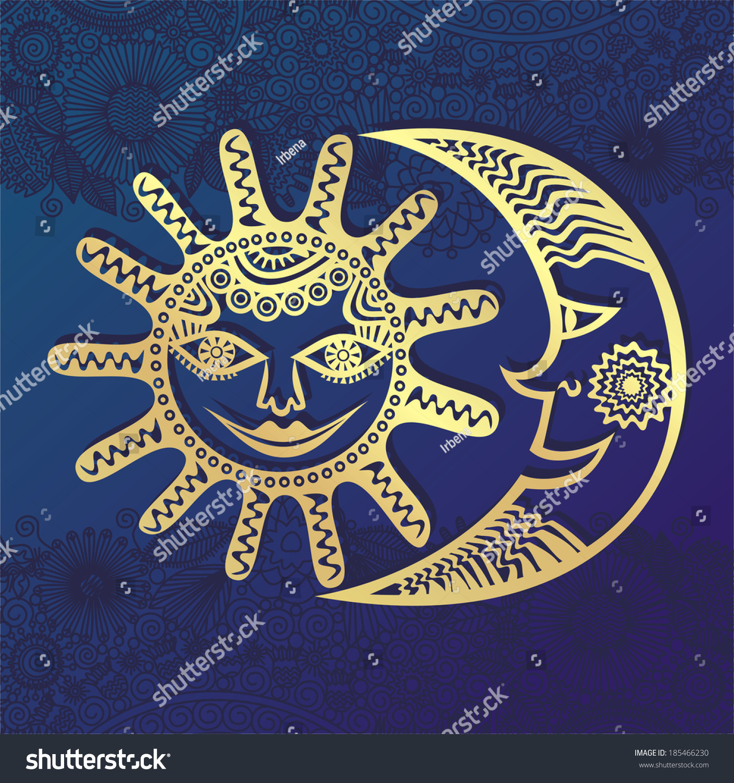 Moon Sun Pattern Vector Illustration Stock Vector (Royalty Free ...