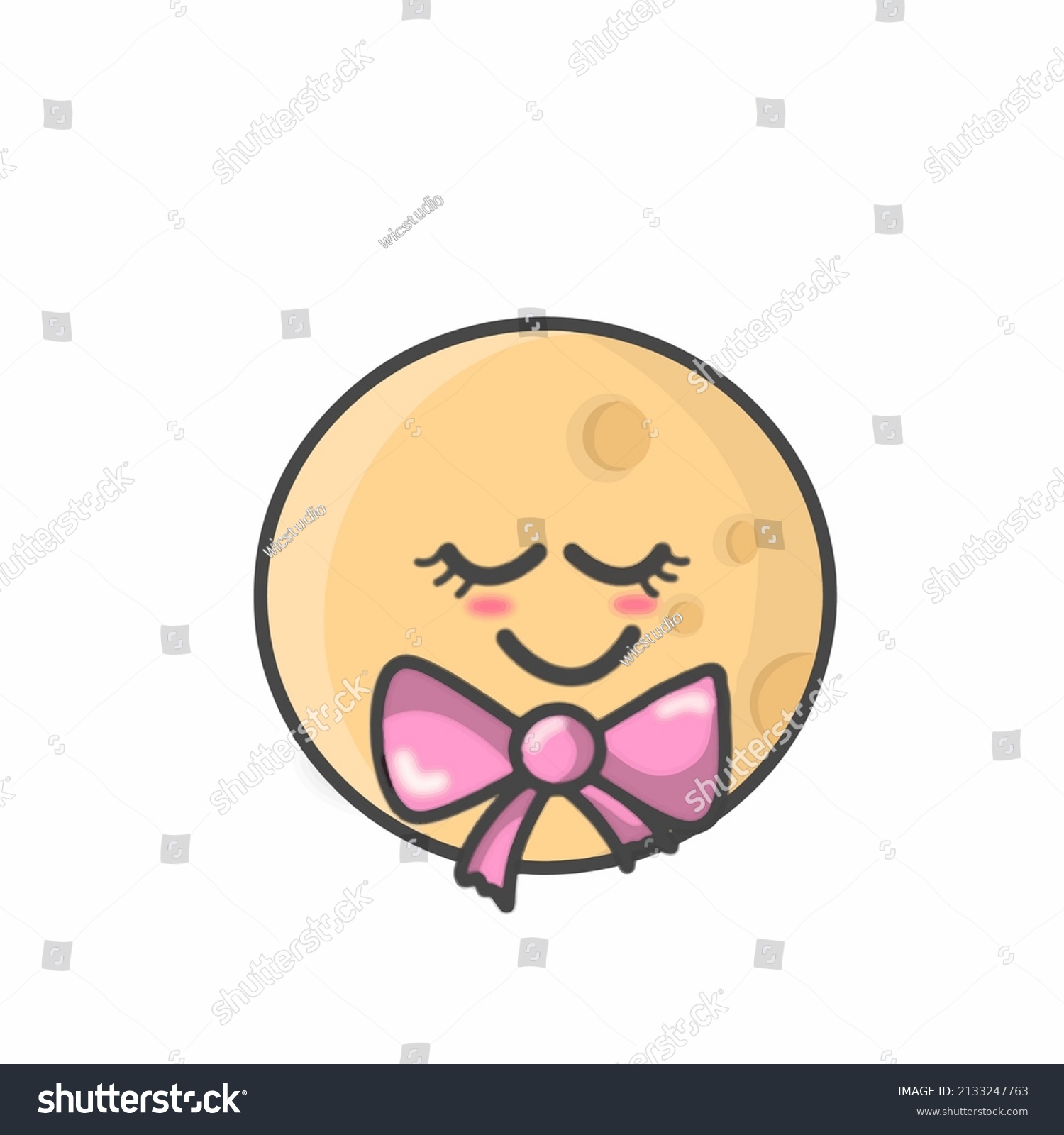Moon Character Flat Cartoon Vector Design Stock Vector (Royalty Free ...