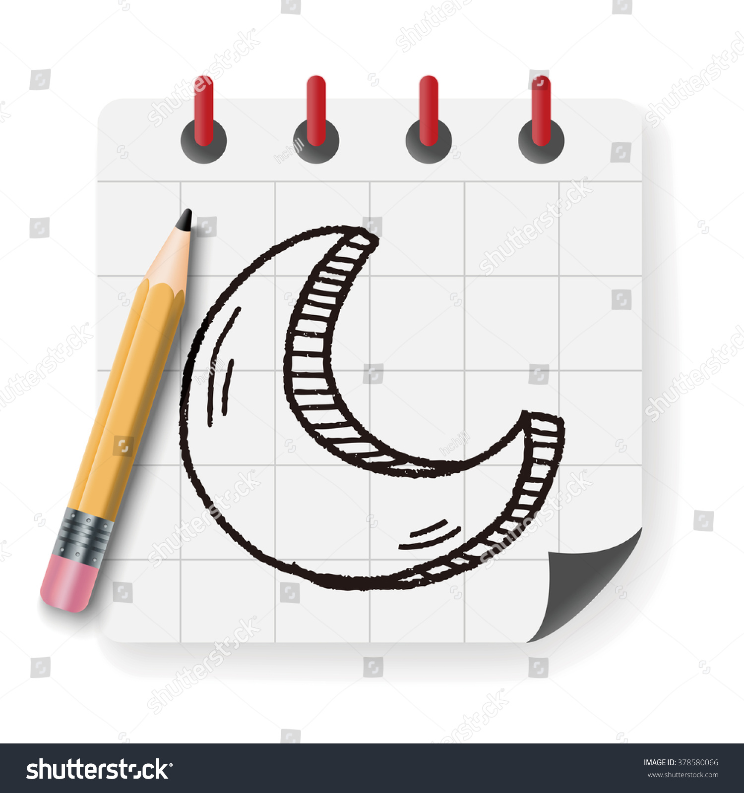 Moon Doodle Stock Vector (Royalty Free) 378580066 | Shutterstock