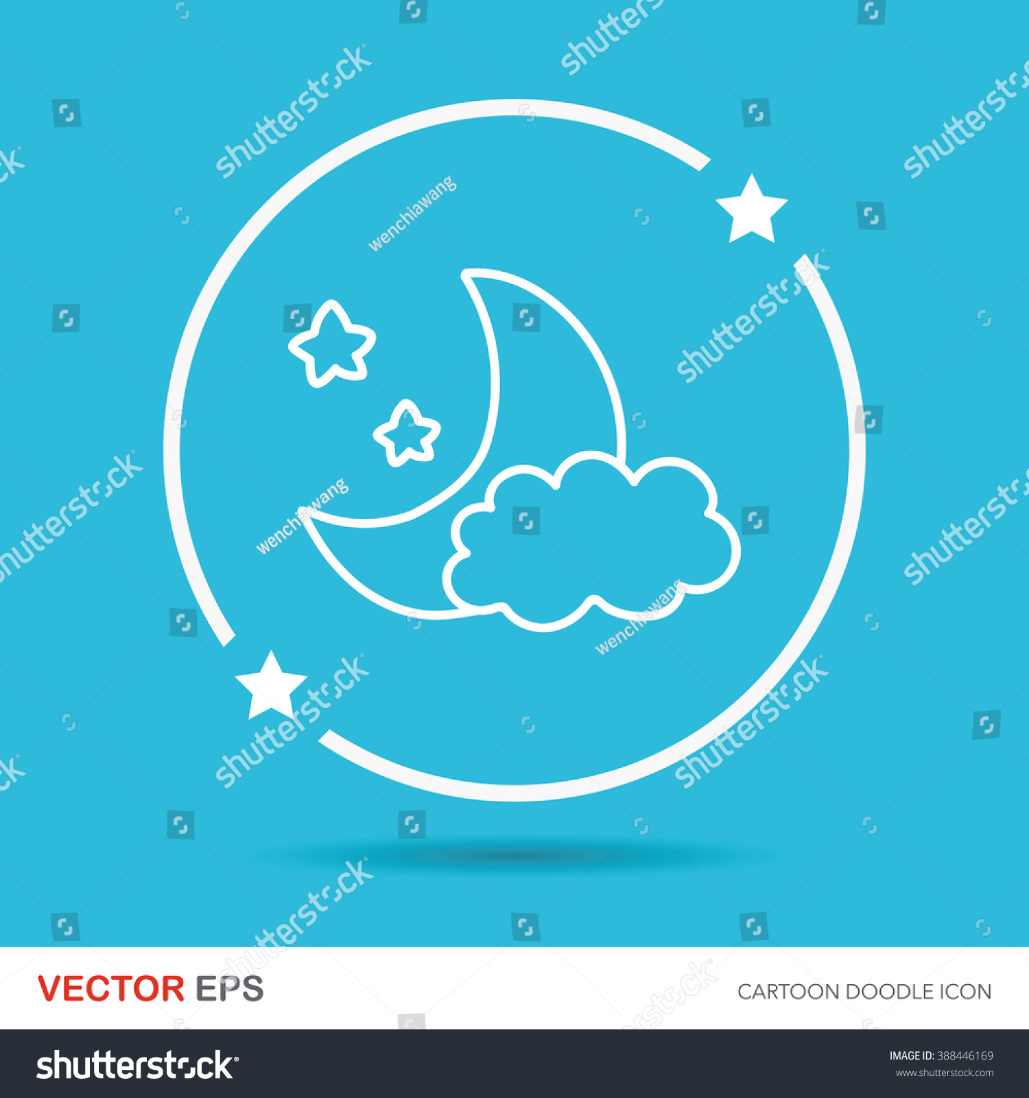 Moon Doodle Stock Vector (Royalty Free) 388446169