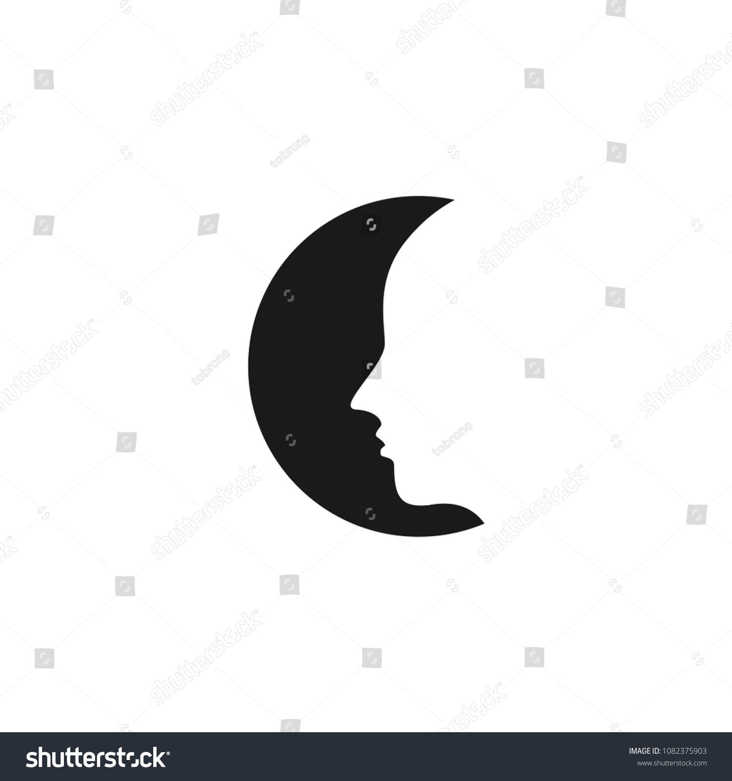 Moon Face Vector Template Design Illustration Stock Vector (Royalty ...