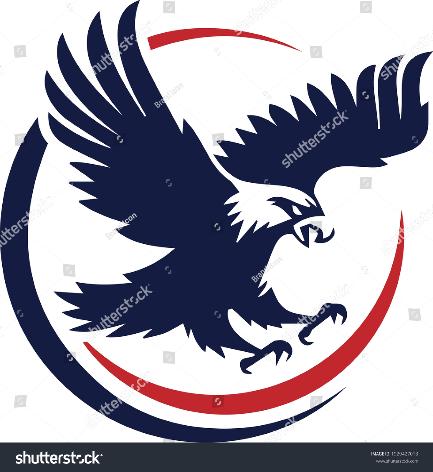 Moon Falcon Initial Logo Design Stock Vector (Royalty Free) 1929427013