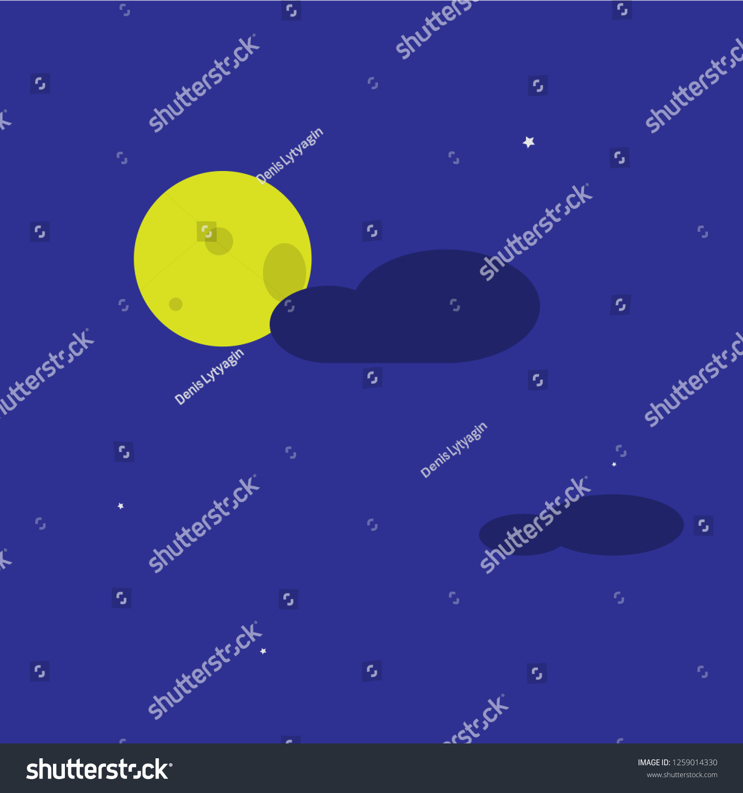 Moon Night Sky Vector Graphics: vector de stock (libre de regalías ...